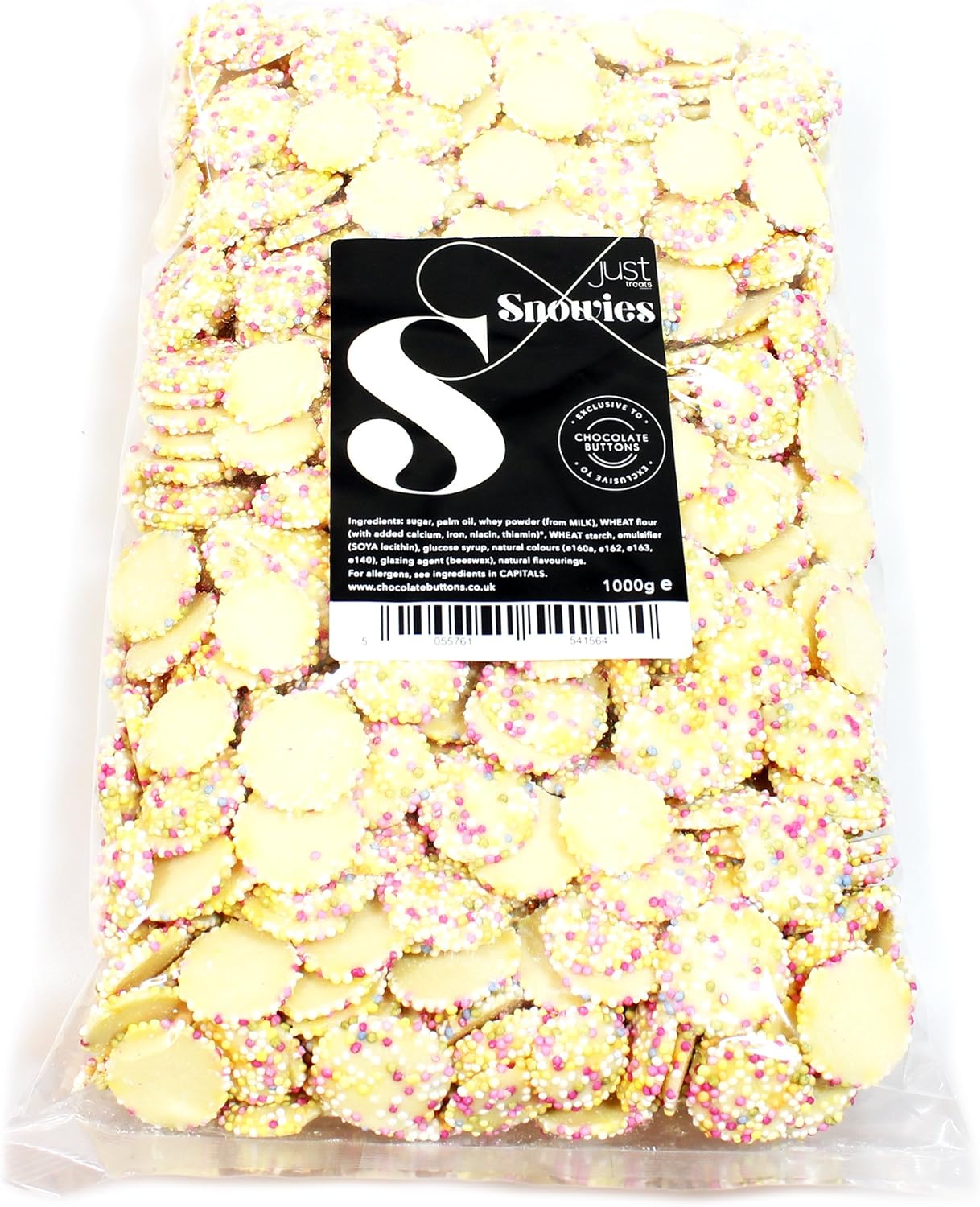 Just Treats White Chocolate Snowies (1 Kilo Share Bag) : Amazon.co.uk ...