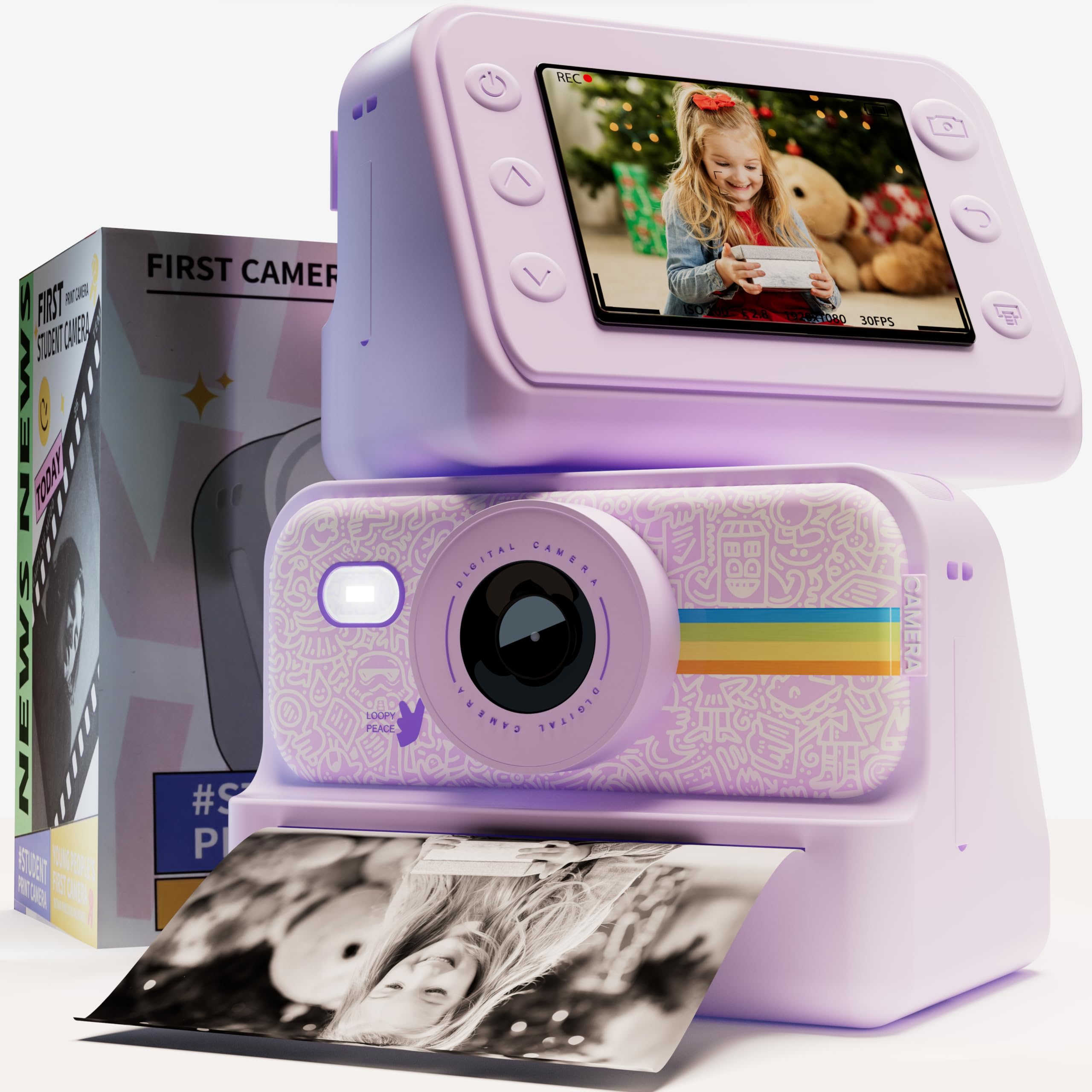 Amazon.com: Kids Camera Instant Print, Anti-Blue Light Kid Polaroid ...