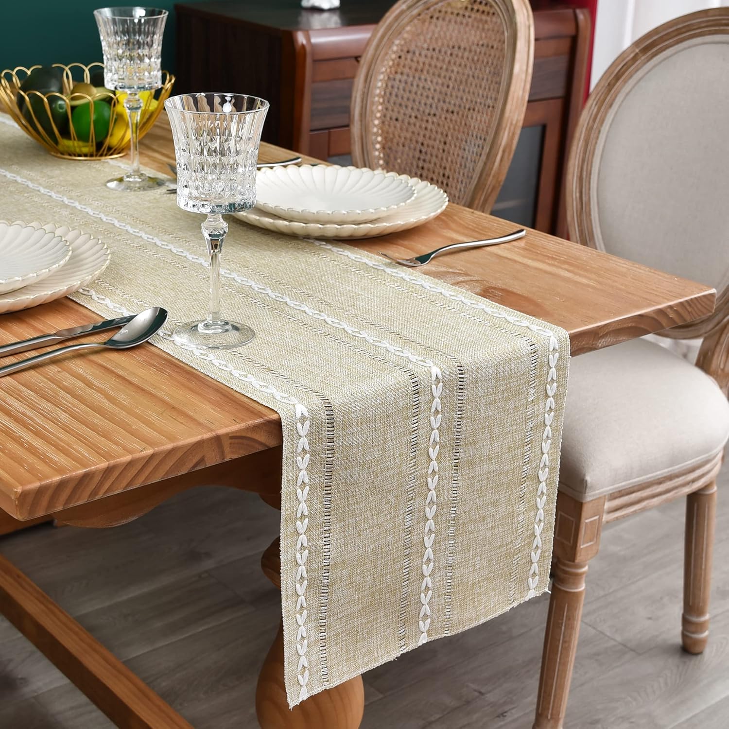 Amazon.com: Farmhouse Rustic Table Runner Braided Stripe Table Runners ...