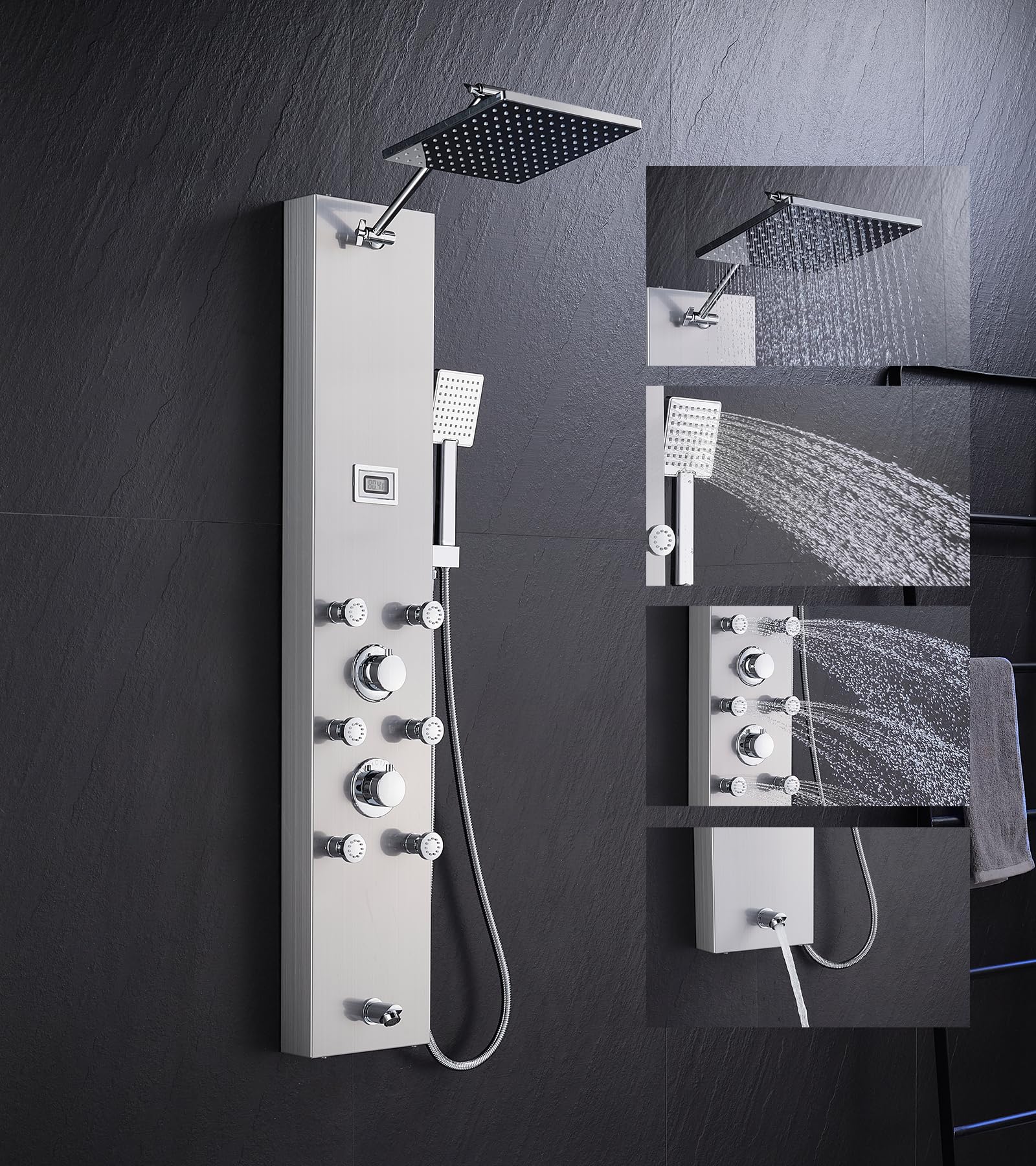 Full Body Shower System MENATT Shower Panel Tower System, SUS304 ...