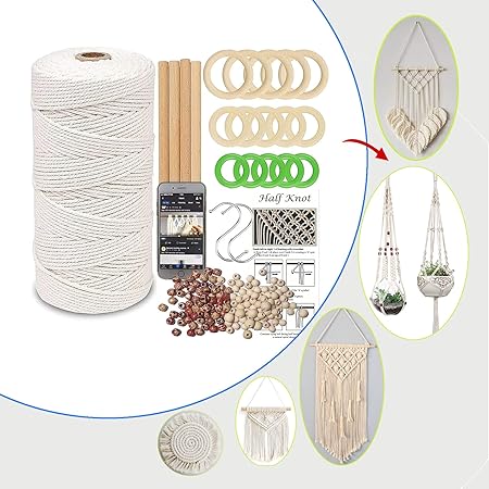 Amazon.com: Solid Oak Small Format Macrame Kit-Lacy Squares : Clothing ...