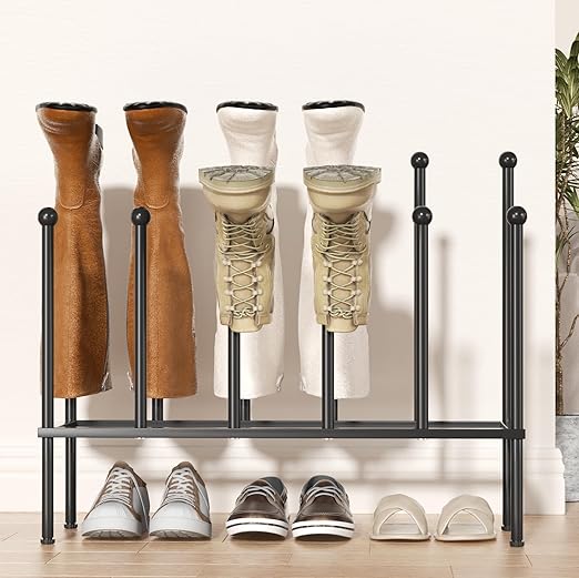 Amazon.com: Free Standing Shoe Racks for Boots - 6 Pair Boot Storage ...