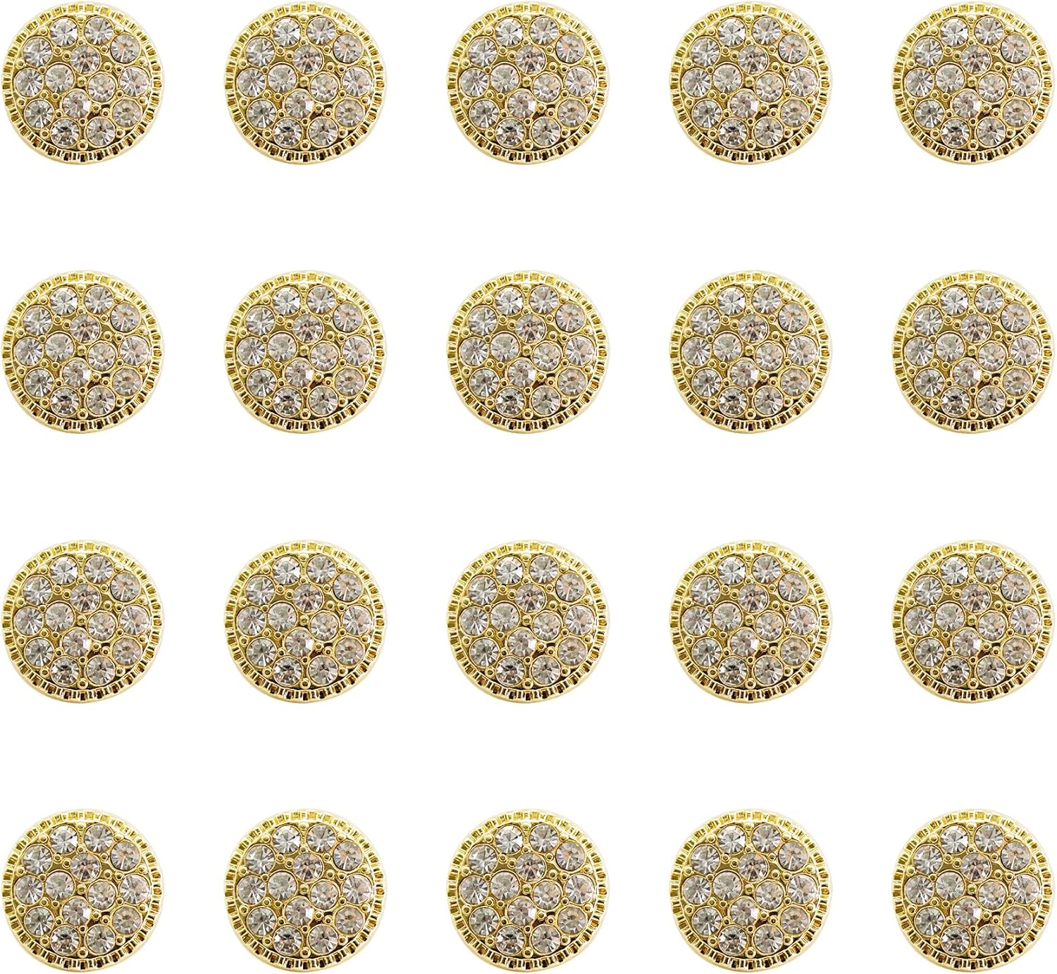 Amazon.com: Jerler 20 Pcs Gold Rhinestone Buttons 11MM Crystal ...