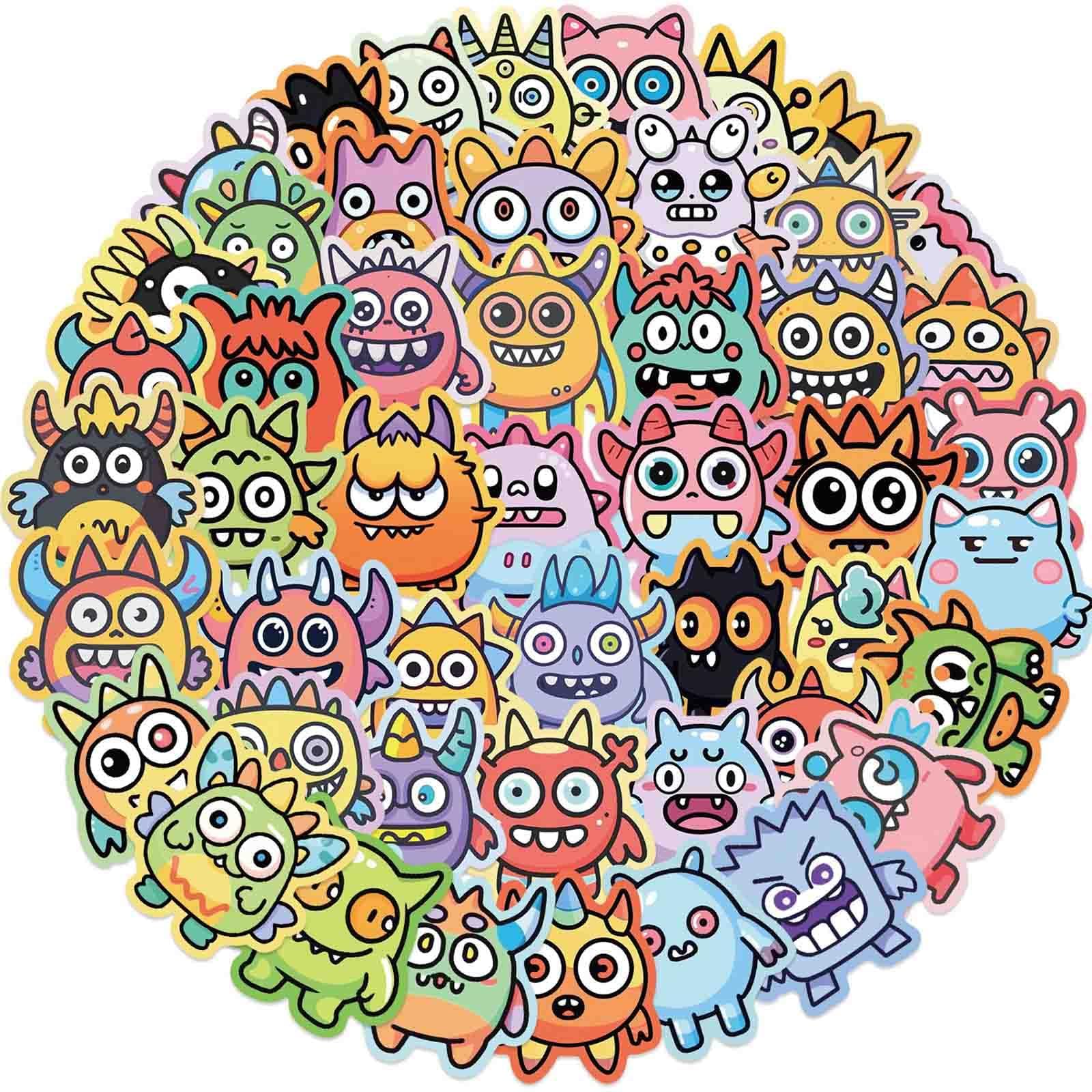 Amazon.com: 100 Pack Monster Stickers, Monster Party Favors, Birthday ...