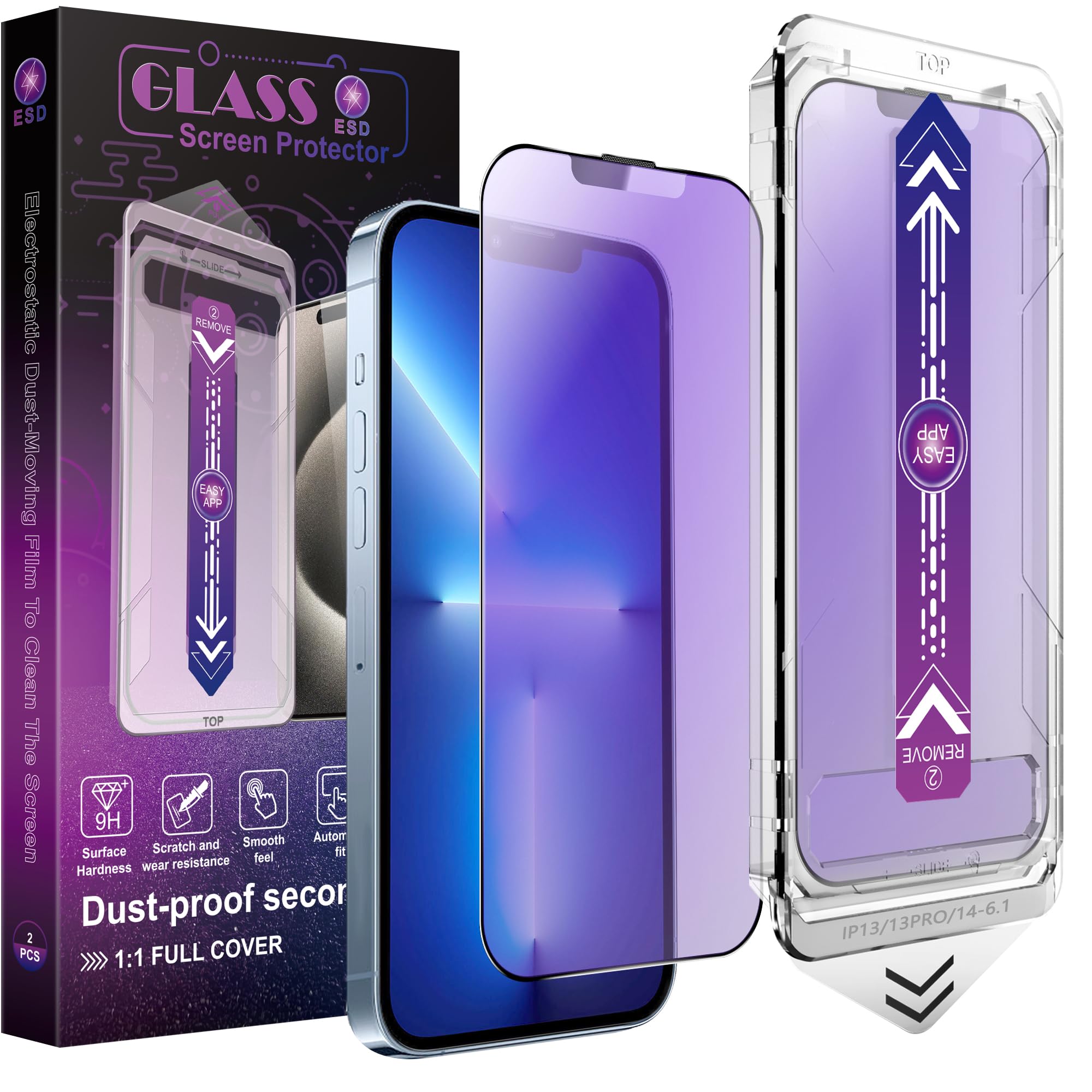 Amazon.com: CHISHA 2-Pack Anti Blue Light Matte Screen Protector for iPhone 14 and iPhone 13 and ...