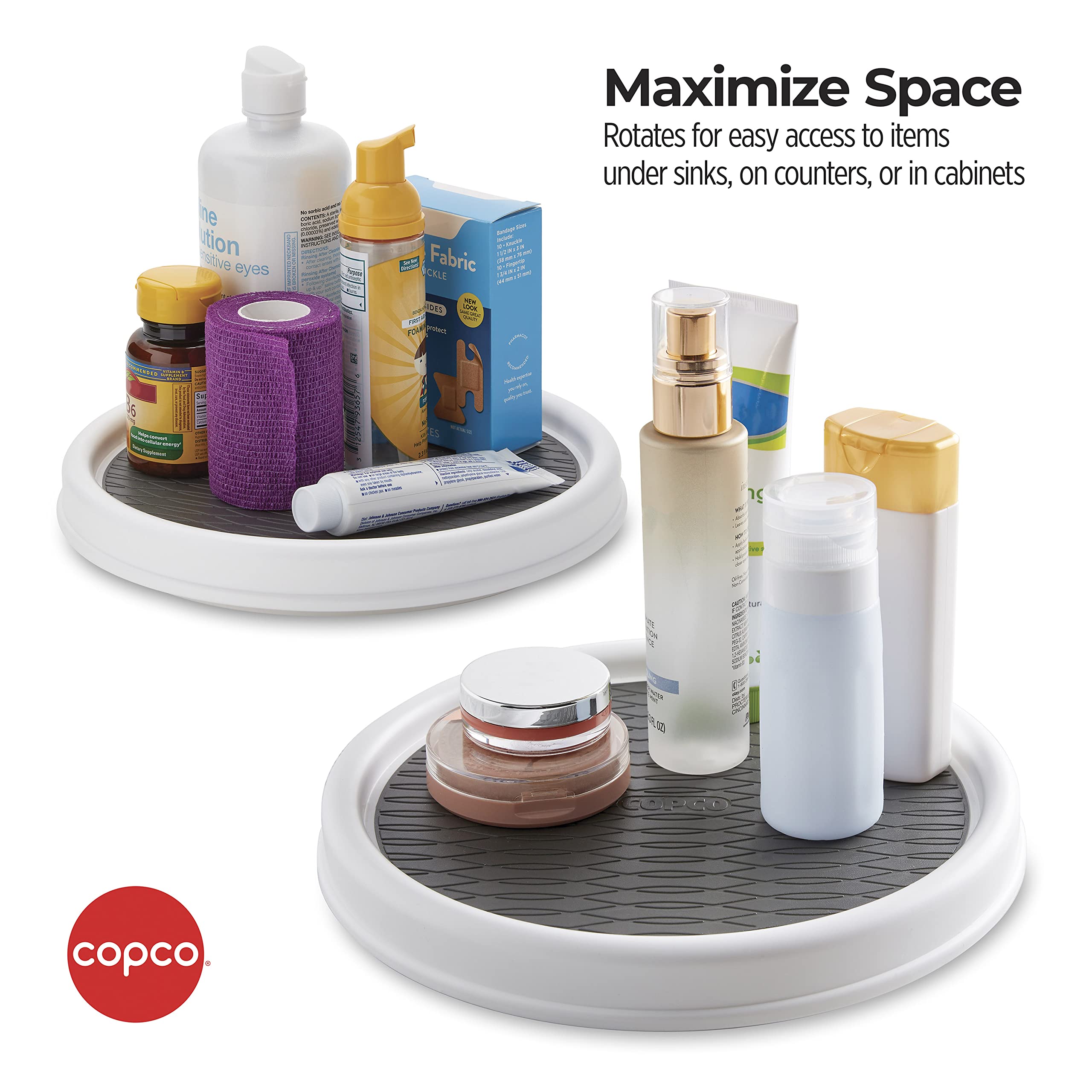 Snapklik.com : Copco 9 Inch Non Skid Pantry Cabinet Lazy Susan Turntable