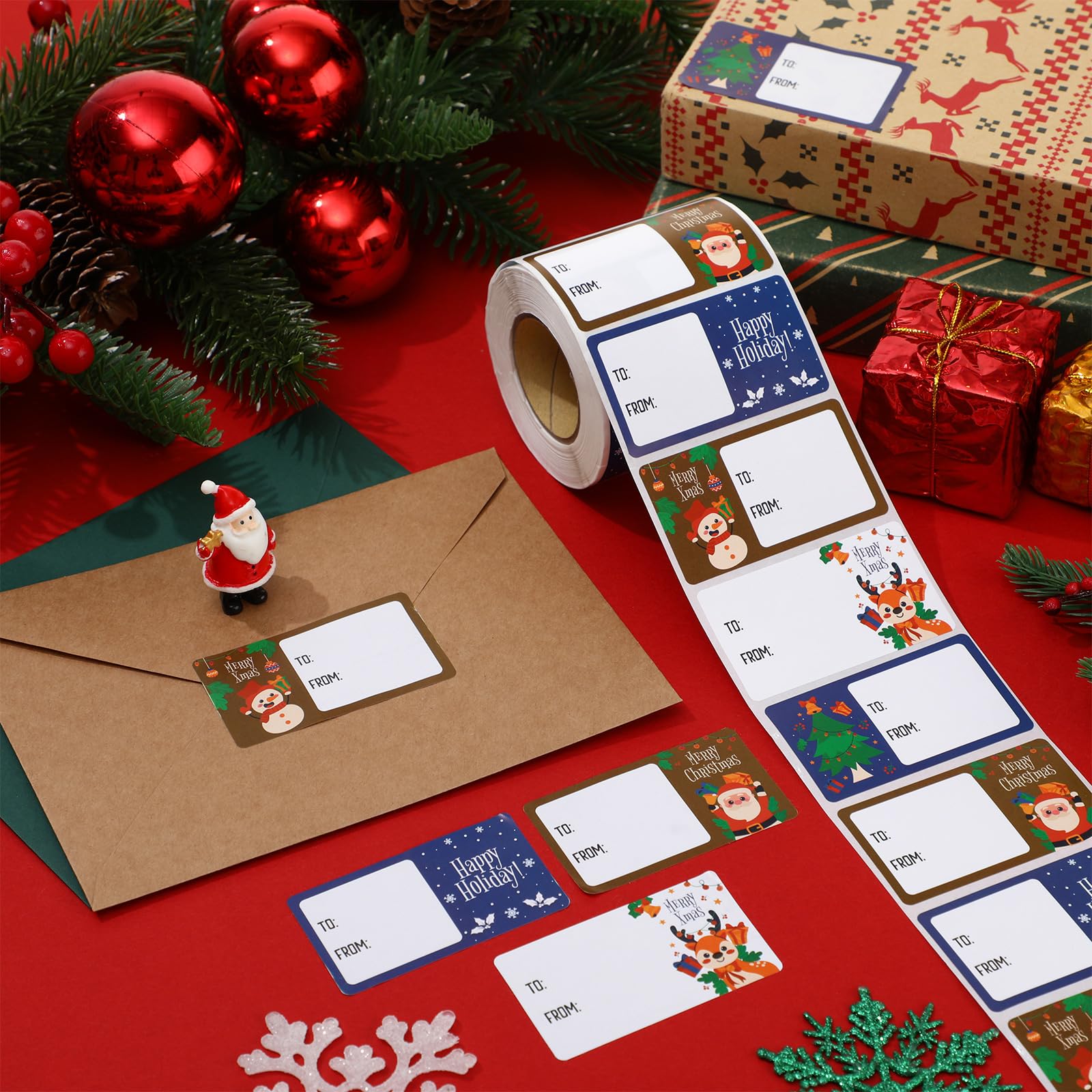 Snapklik.com : Outus 500 Pieces Christmas Tags Self Adhesive Gift Tags ...