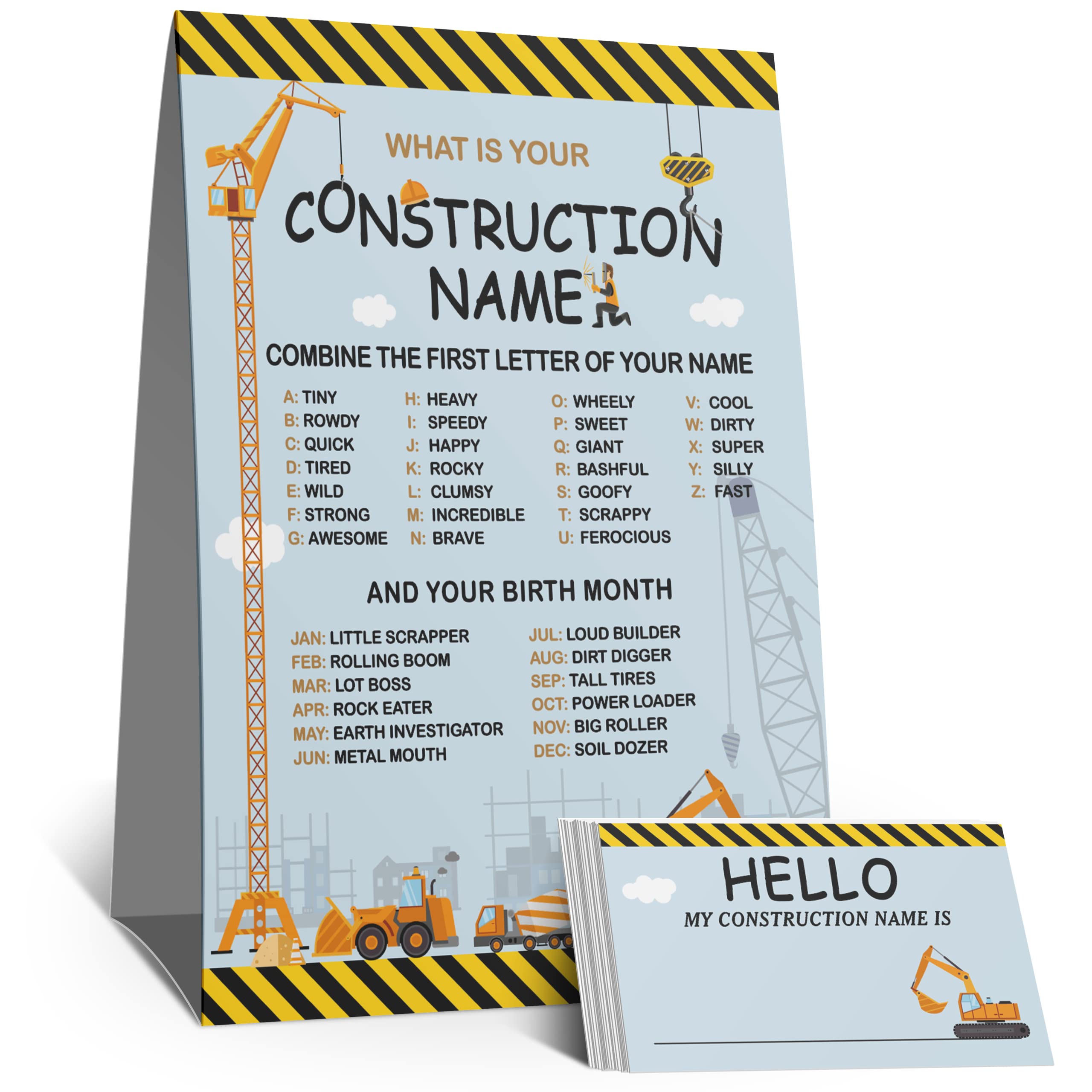 Amazon.com: What is your Construction Name game, Construction Birthday ...