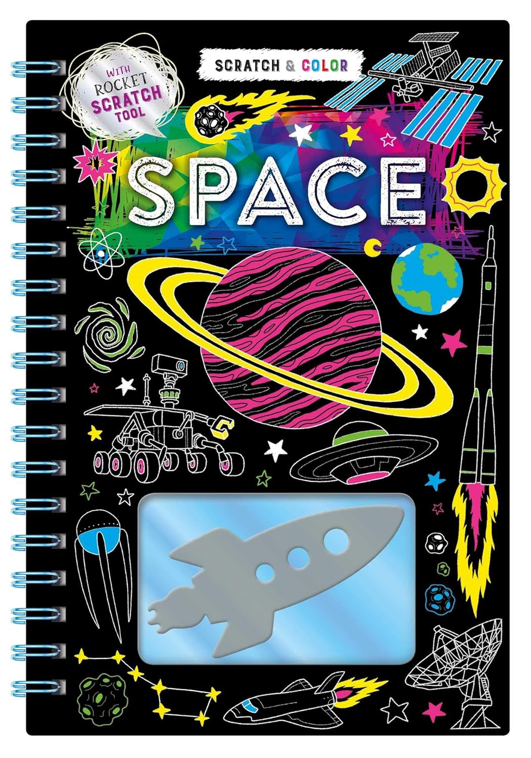 Scratch & Color Space: Scratch Art & Coloring Book: Amazon.co.uk ...
