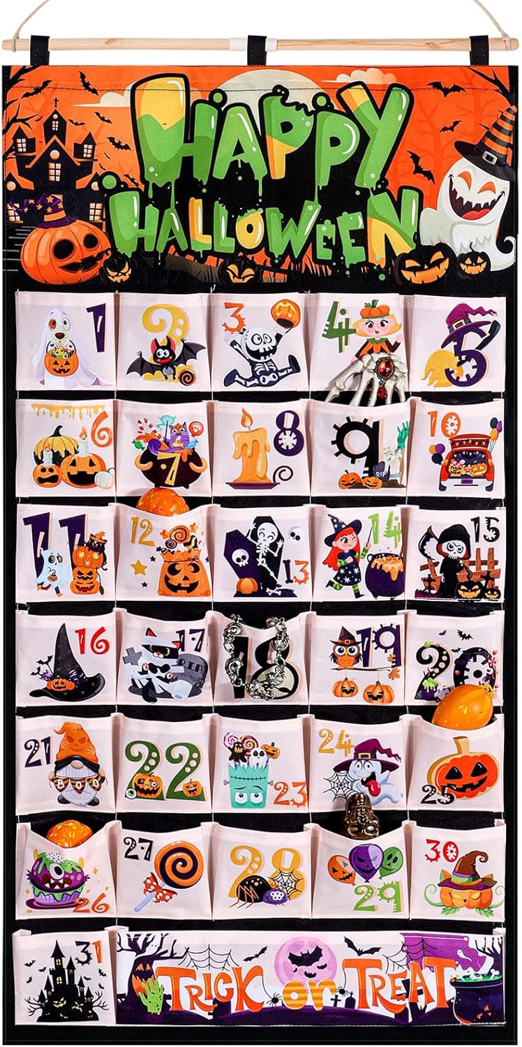 Amazon.com: HOWAF Fabric Halloween Advent Calendar (Countdown to ...