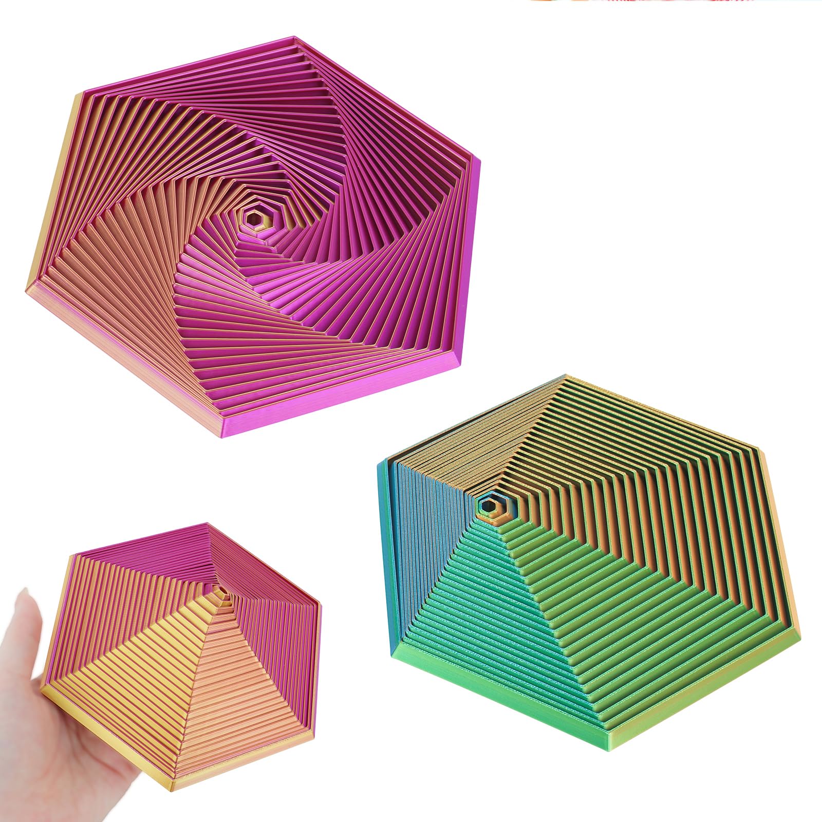 Amazon.com: Fractal Fidget Hexagon, 3D Printed Hexagonal Toys,Hexagon ...