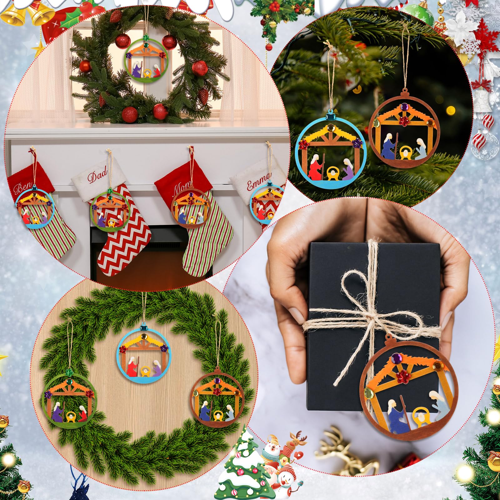 Snapklik.com : DoubleFill 24 Pcs Christmas Nativity Ornament Crafts ...