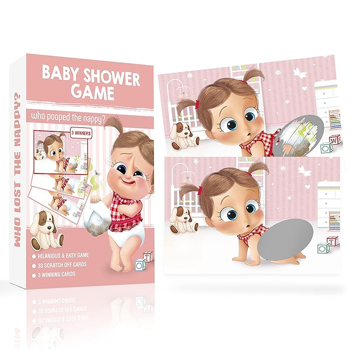 Buy Ginco Krafts Baby Shower Games, Baby Shower Scratch Off Game - Who ...