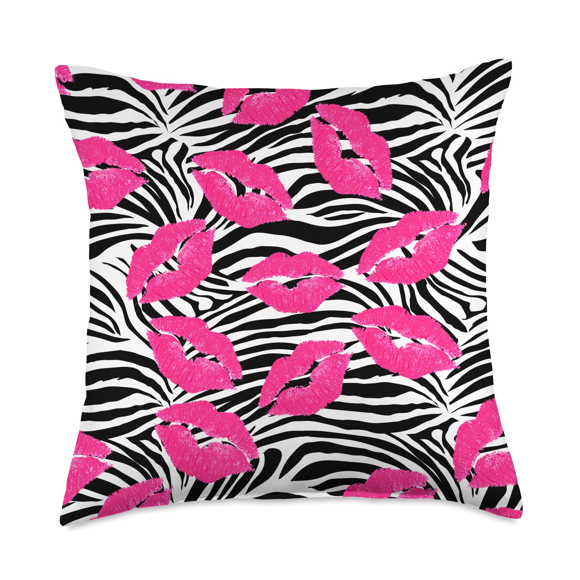Amazon.com: McBling Aesthetic Hot Pink And Black Zebra Kiss Lips Print ...