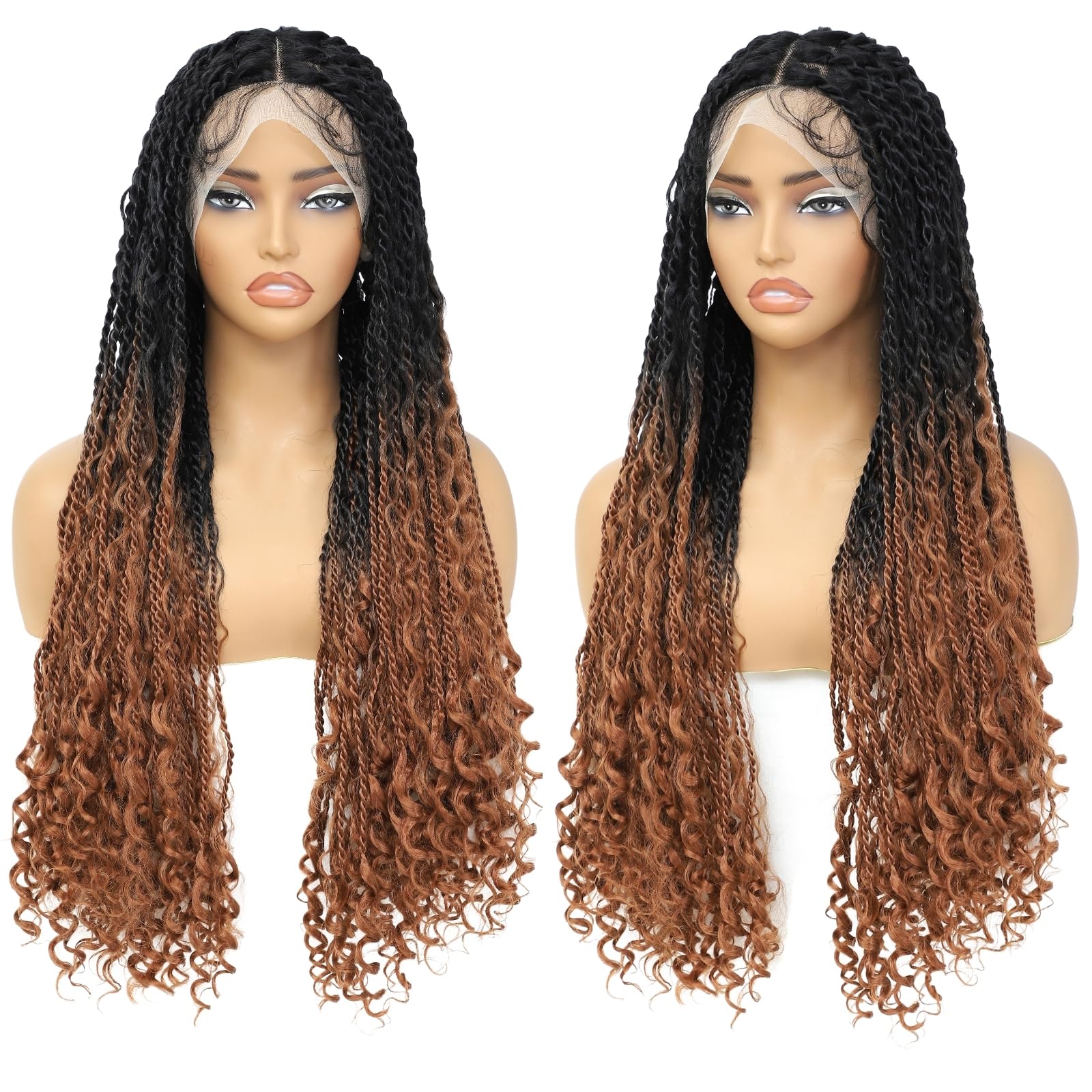 Amazon.com : FABÉLLE Full Lace Braid Wigs Knotless Box Braided Wigs ...