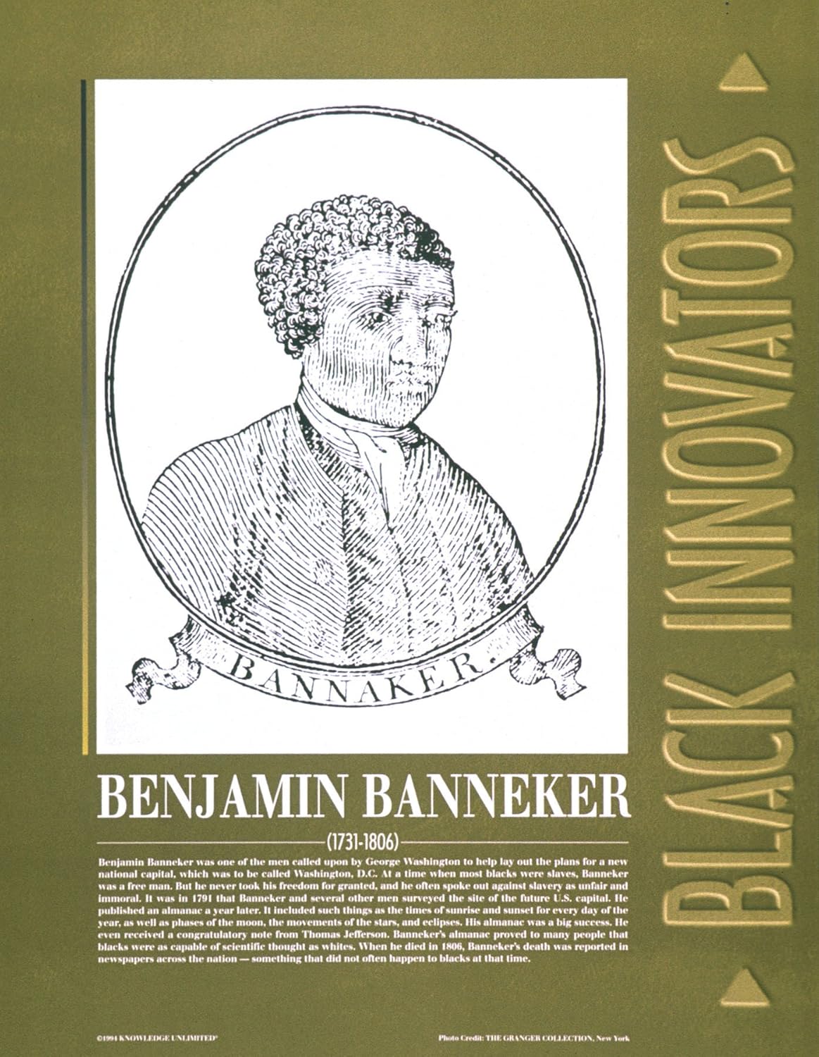 Amazon.com: Knowledge Unlimited Inc. Benjamin Banneker- Black ...