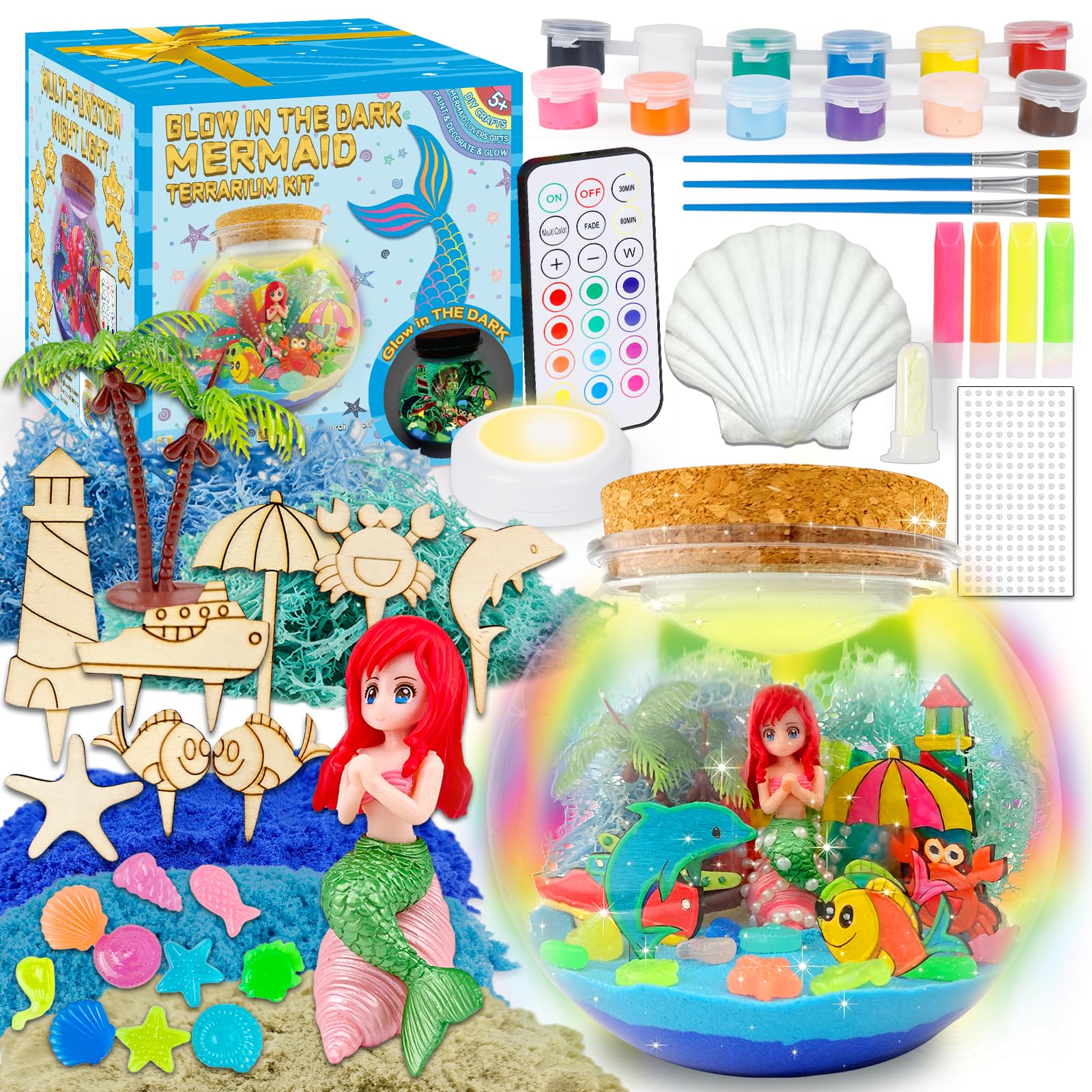Amazon.com: Mermaid Terrarium Kit for Kids - Arts & Crafts Activities ...
