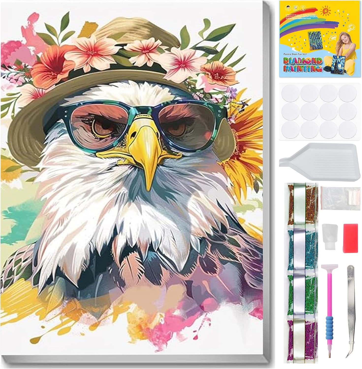 Amazon.com: Tiwabb Owl Diamond Art Kits for Adults with Framed - with ...
