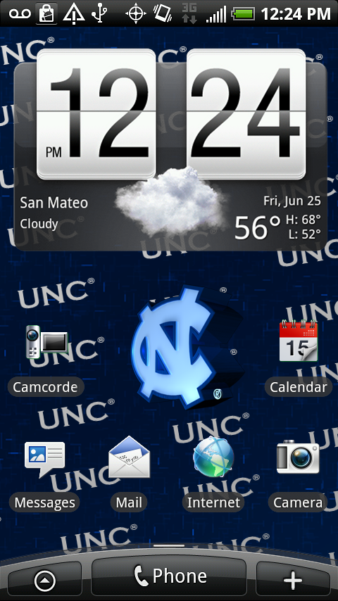 Unc Wallpaper For Android North Carolina Tar Heels Logo Wallpaper