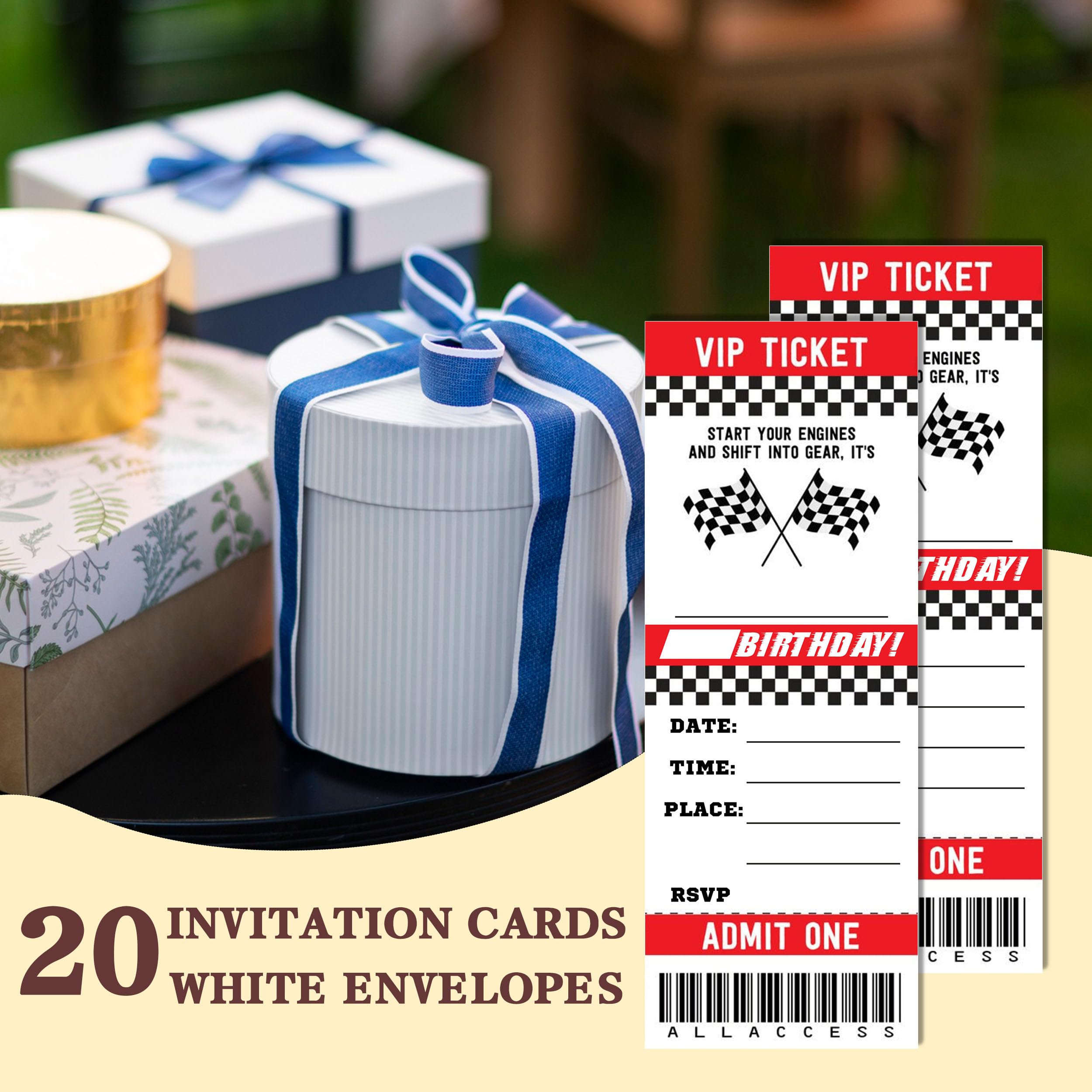 Boys Racing Party Supplies Start Your Engines - 20 Racing Theme Cards ...