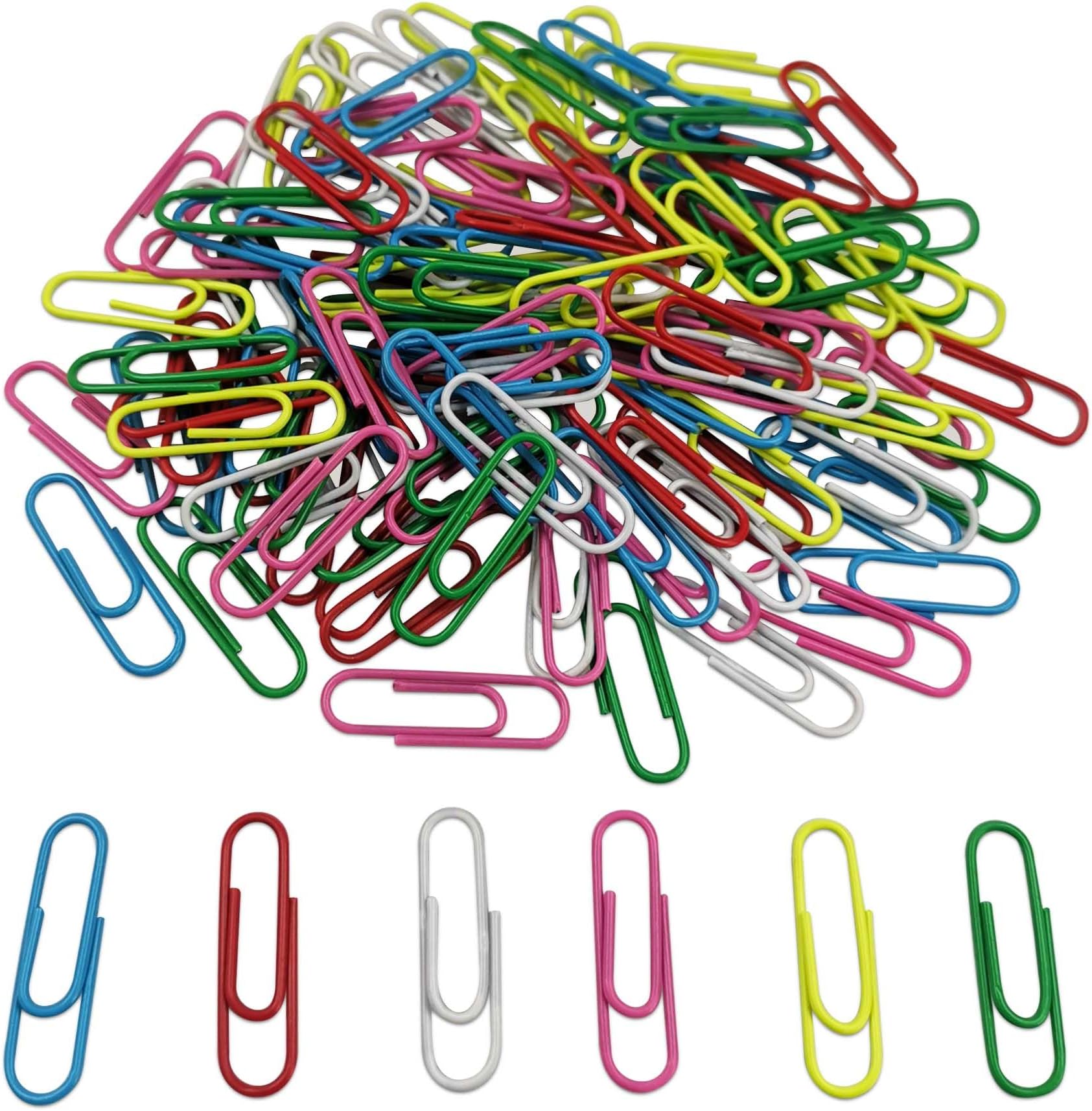 FZGUSYAF 120PCS Paperclips 28MM Assorted Colours Clamps for Office ...