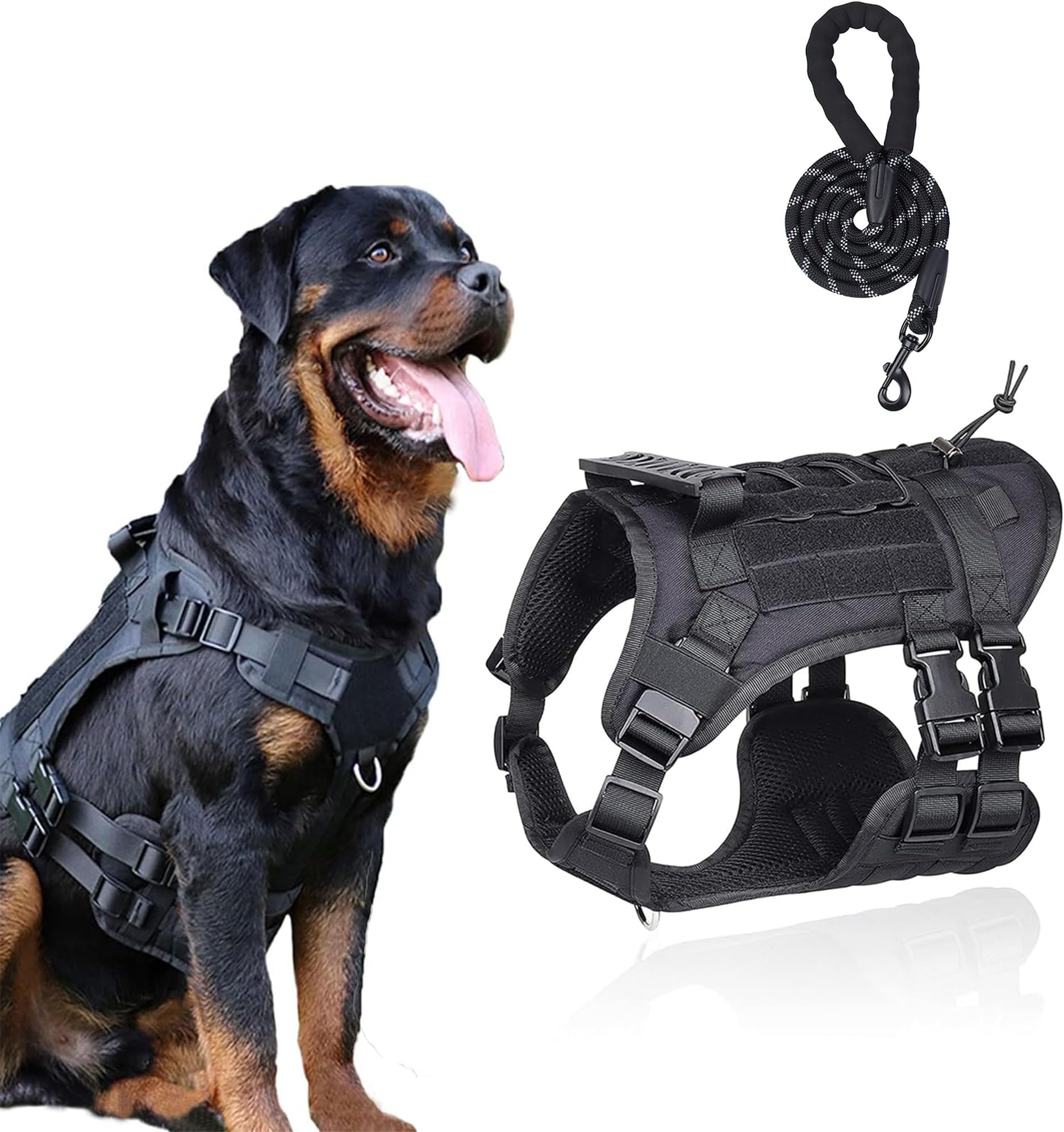 MNNHQ Arnés Táctico para Perro con Correa 1.5m, Pechera Militar ...