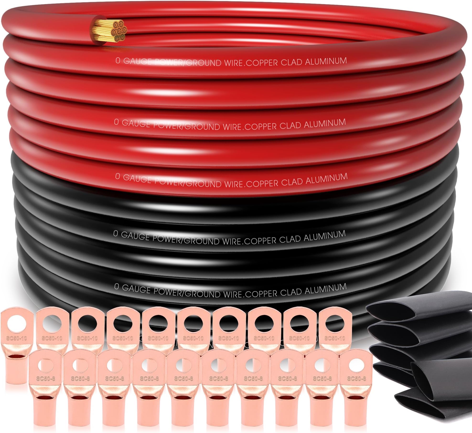 Amazon.com: 1/0 AWG Power Ground Wire Copper Clad Aluminum Wire 1/0 ...