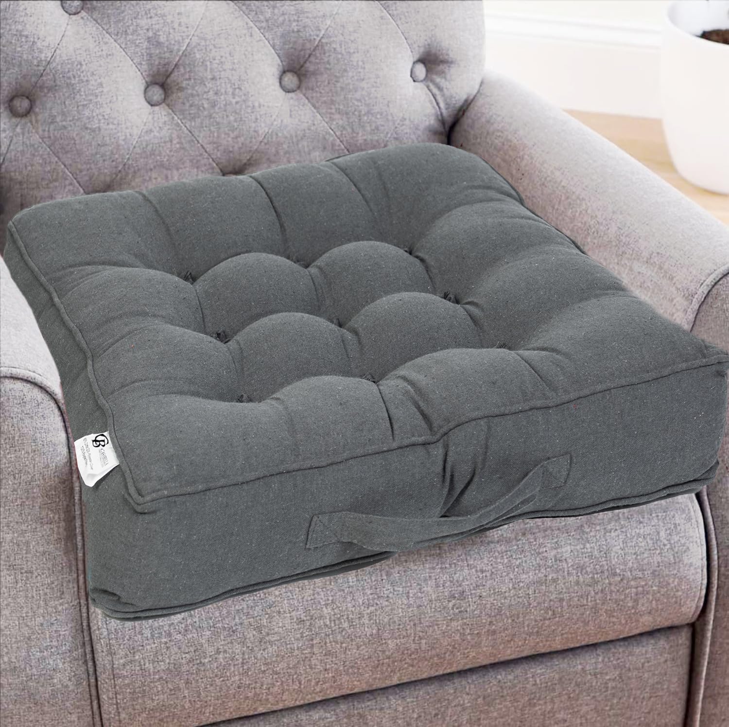 Diana Cowpe GREY ARMCHAIR BACK SUPPORT with Lumbar Support | Support ...
