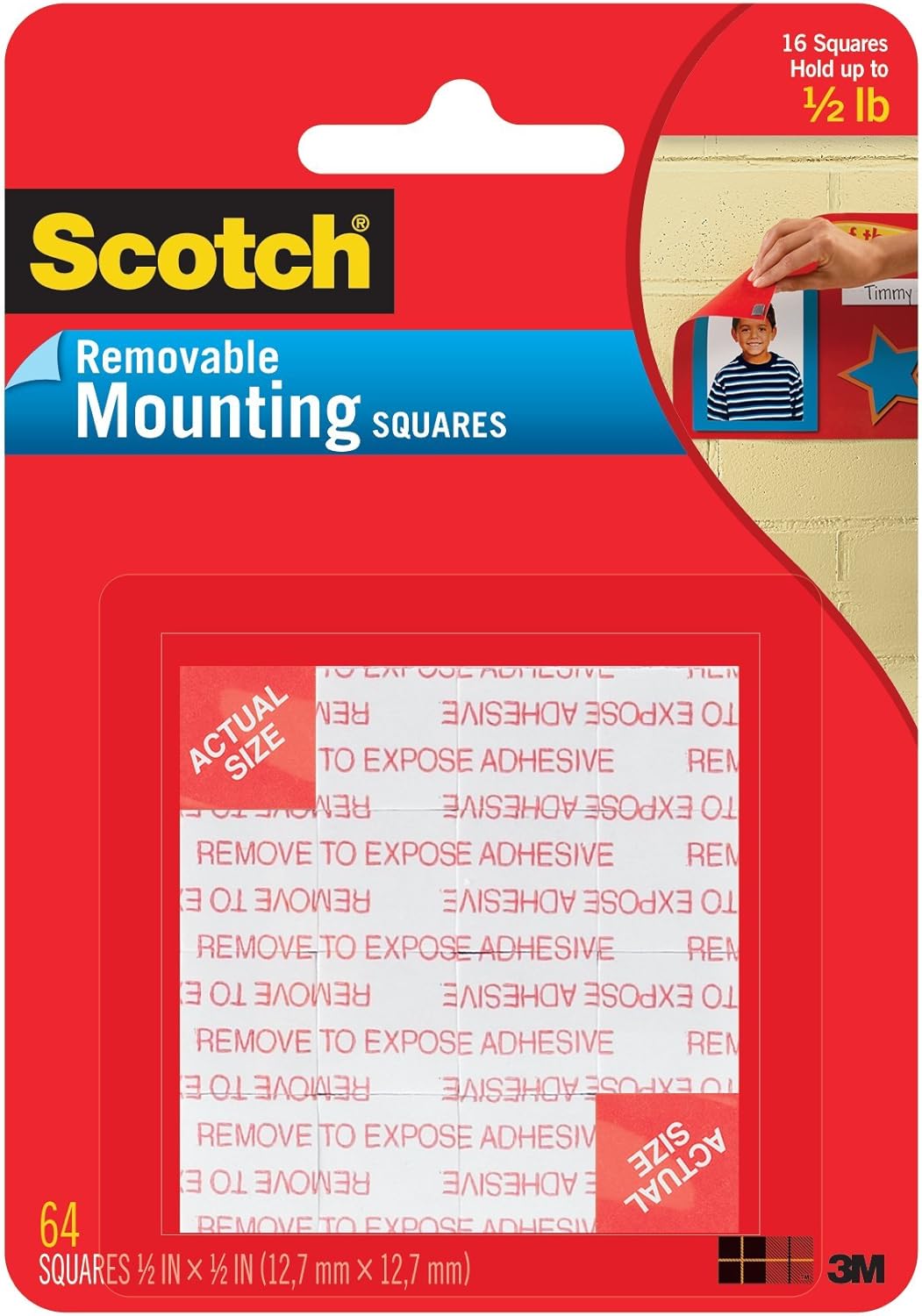 Amazon.com : Scotch Mounting Squares 9XTJC, 1/2-inch x 1/2-inch, Black ...