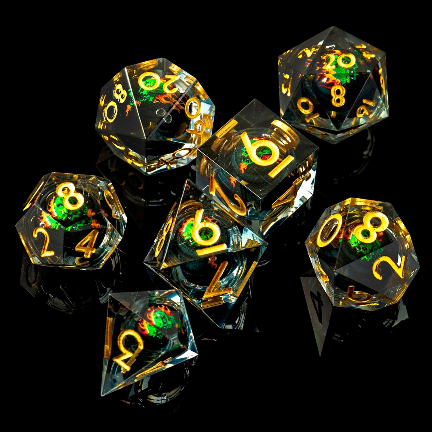 Amazon.com: Role dice Skull DND Dice Set, Sharp Edged Resin Dice Set ...