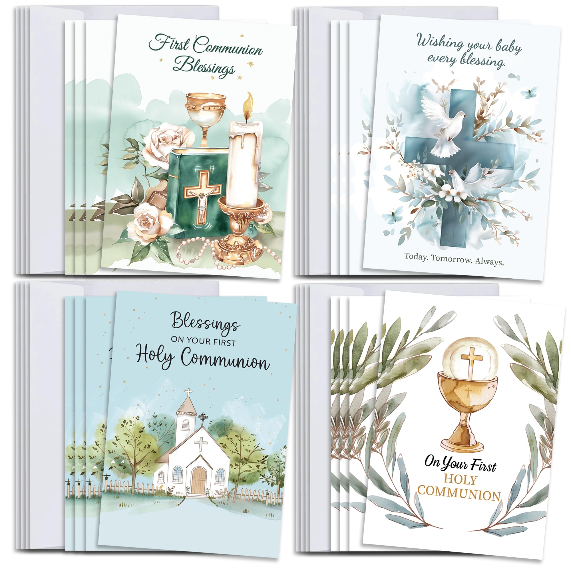Amazon.com : Hat Acrobat 16 First Communion Card Set - First Holy ...