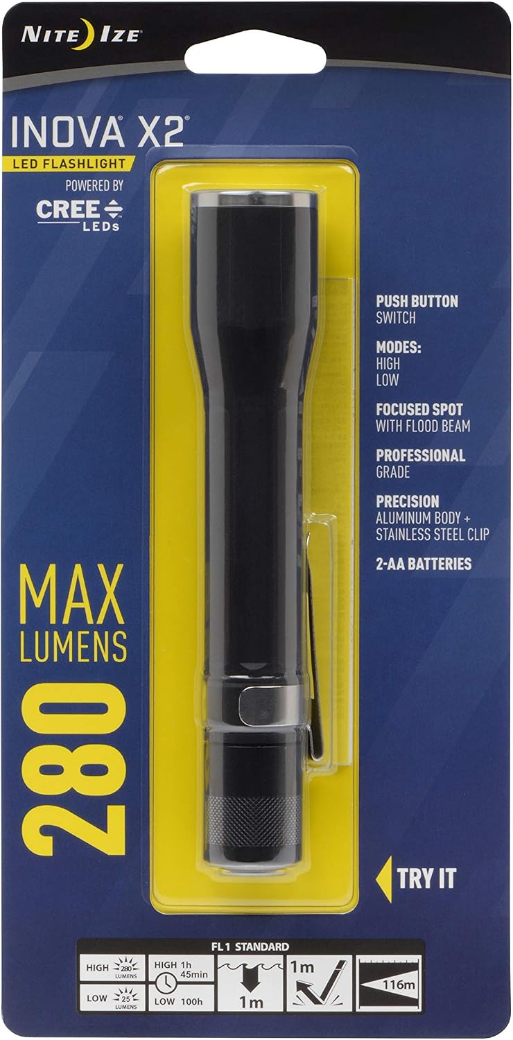 Amazon.com: Nite Ize INOVA X2 LED Flashlight, 280 Lumen Shockproof ...