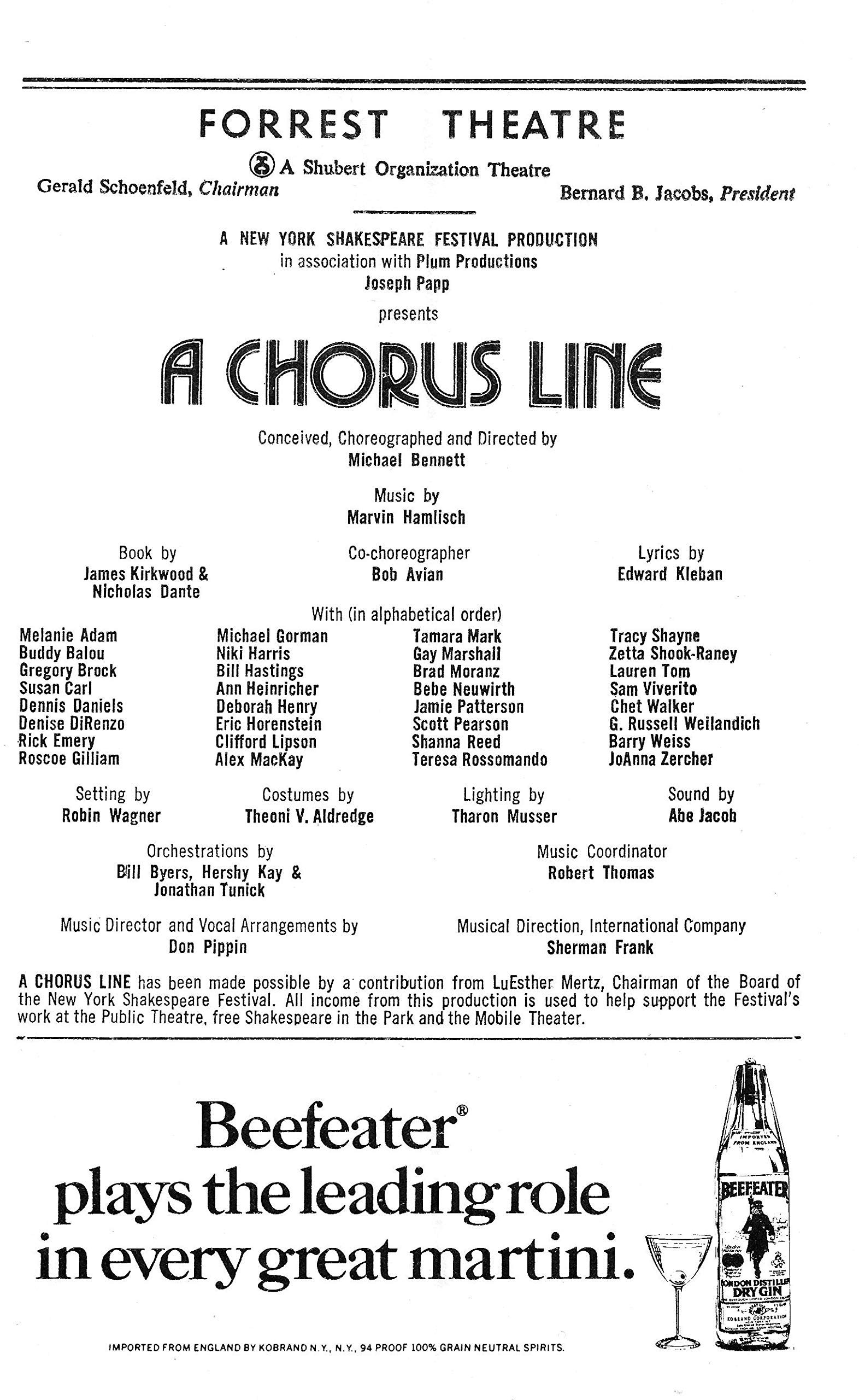 A Chorus Line Playbill