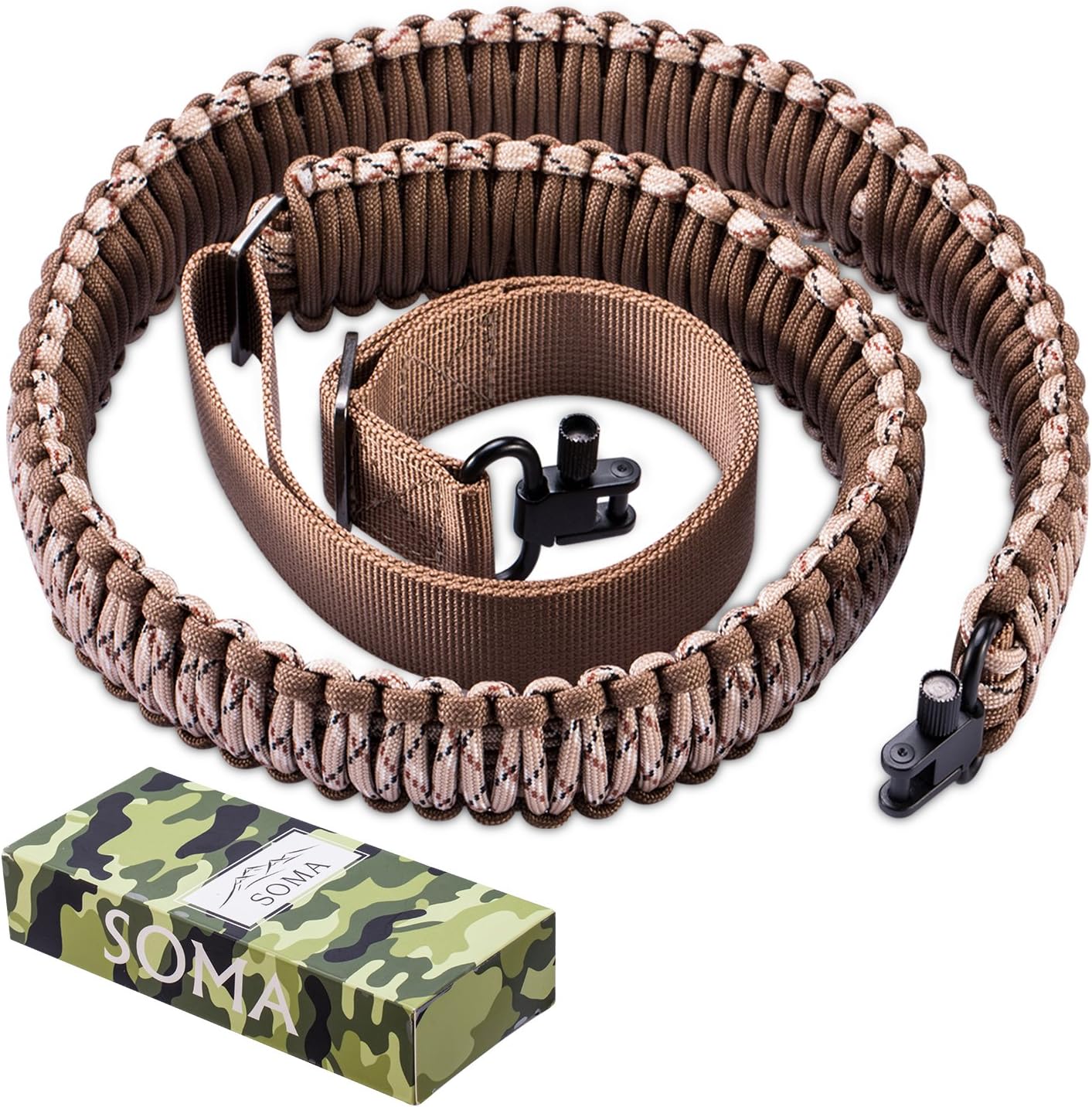 SOMA Rifle Sling with Swivel 2 Point Paraocrd Gun Sling Adjustable ...