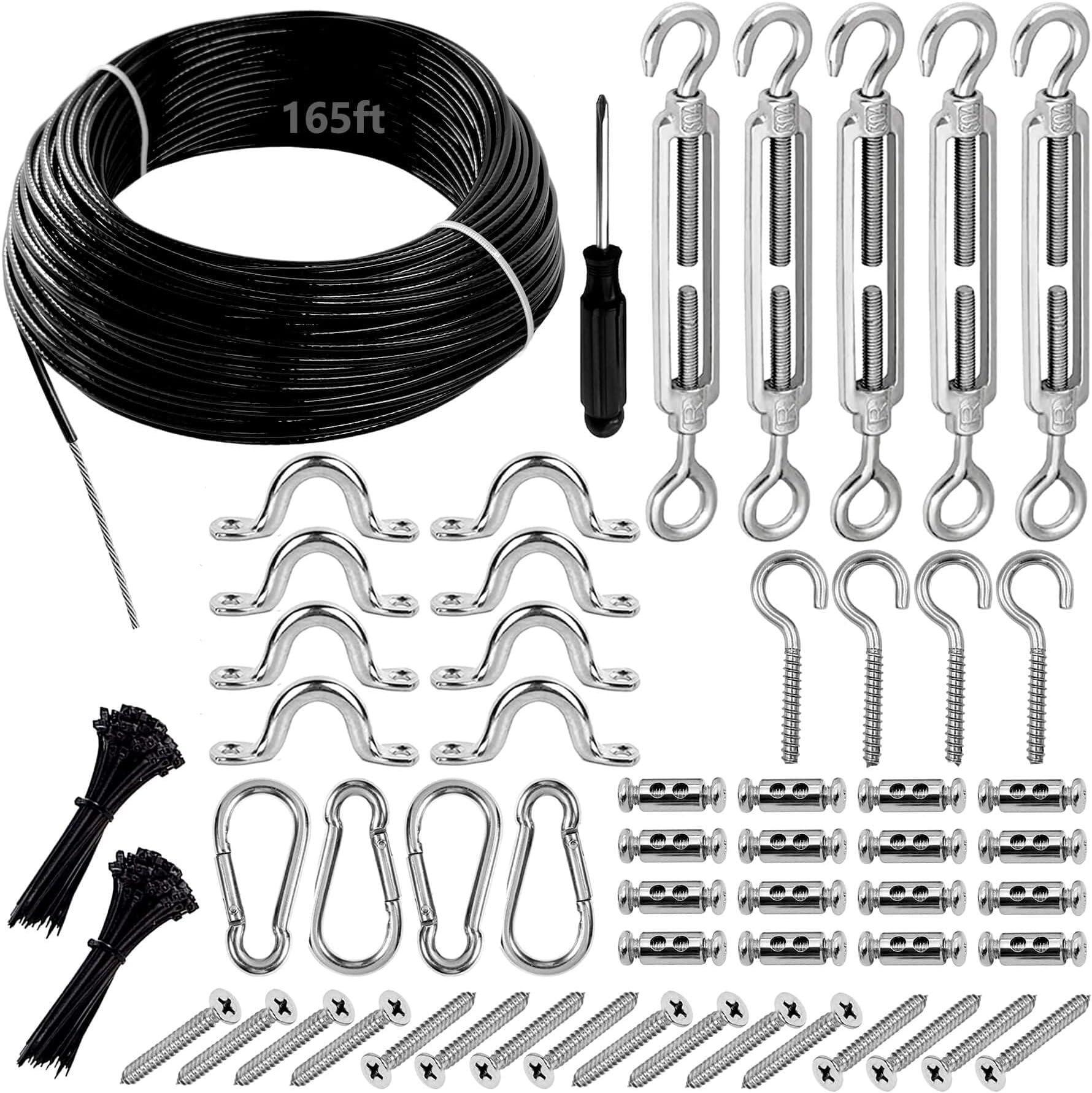 NQN 250FT Globe String Light Suspension Kit, Outdoor String Light ...