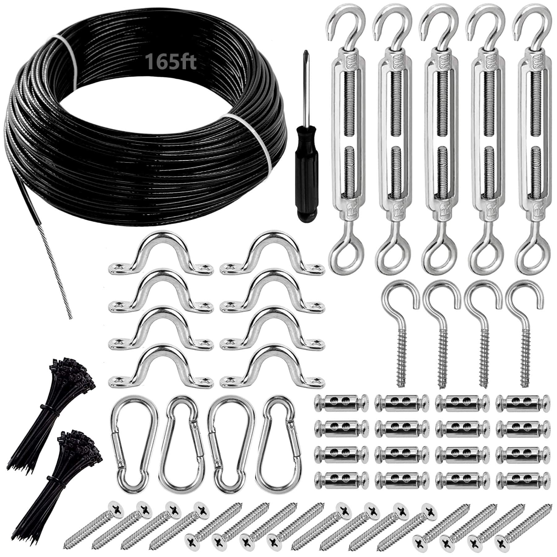 String Light Hanging Kit, Globe String Lights Suspension Kit, 165ft ...