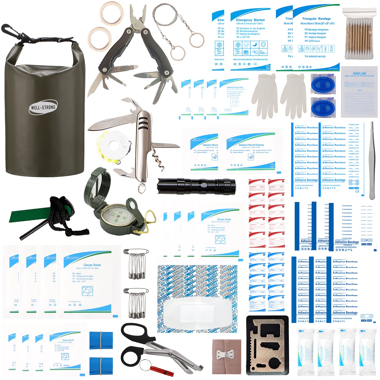Snapklik.com : WELL-STRONG 234pcs Waterproof First Aid Kit