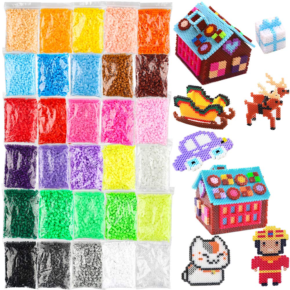 24000 Pcs Value Pack Fuse Beads 5mm 30 Colors (8 Glow in The Dark ...