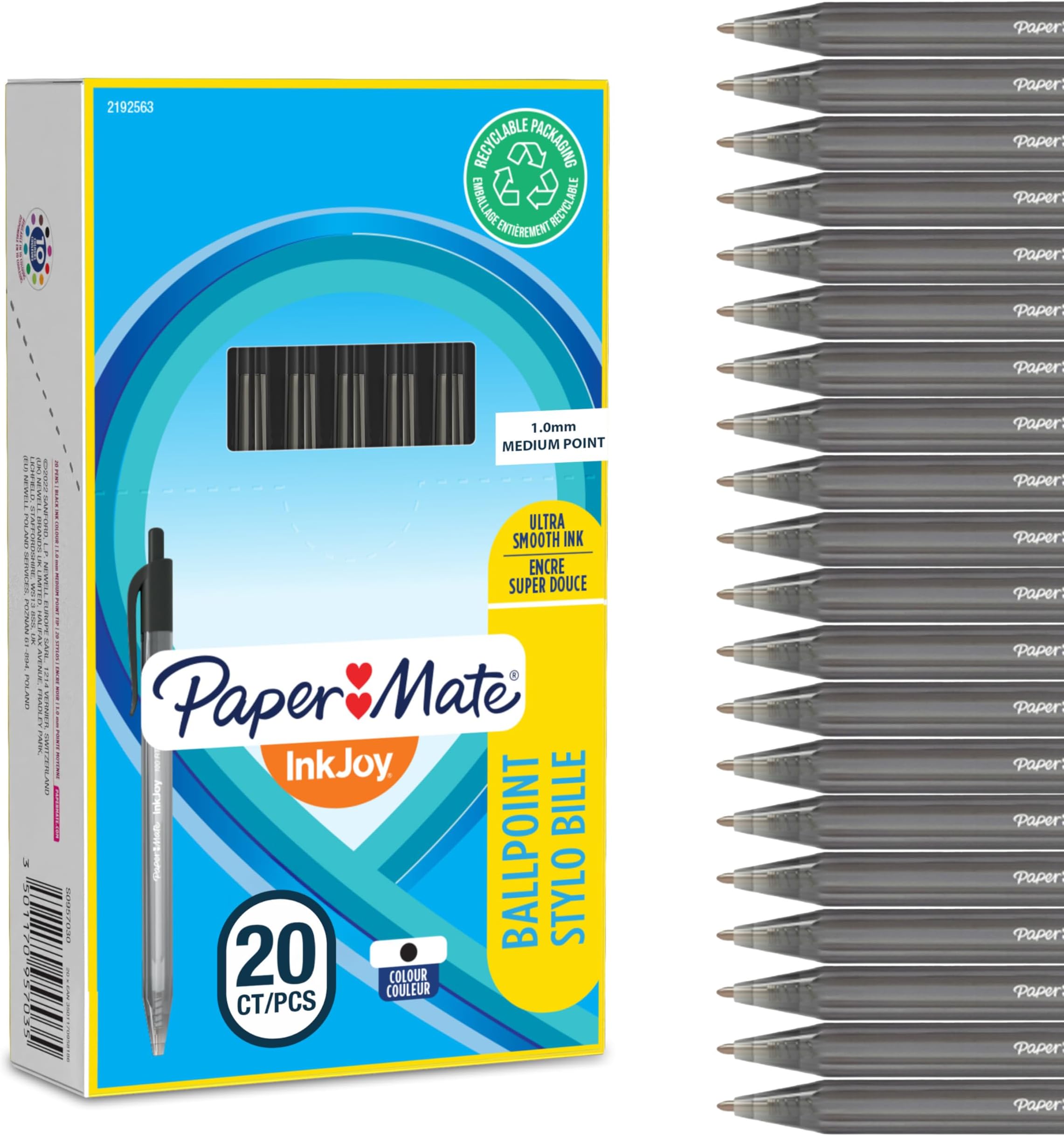 Amazon.com : Paper Mate Kilometrico Ballpoint Pens | Long Writing with ...
