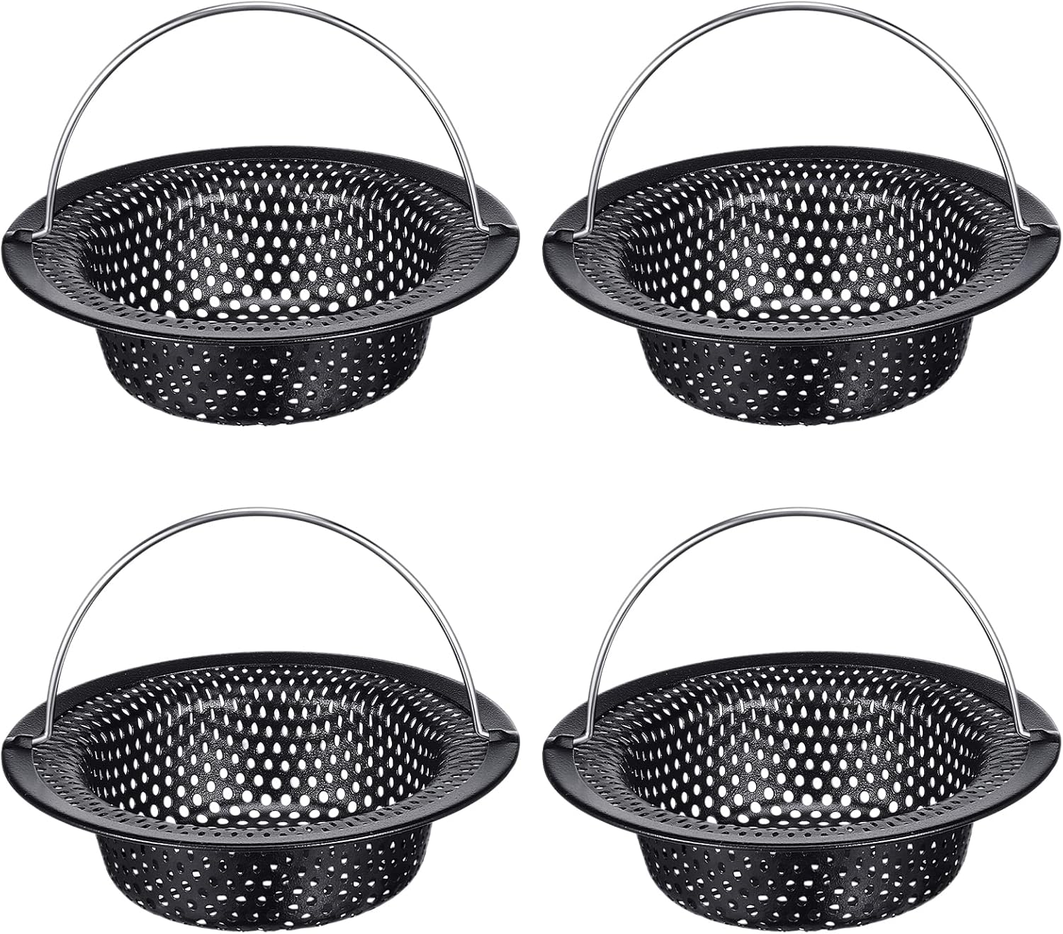 Hsei 4 Pcs Black Kitchen Sink Strainer Stainless Steel Sink Drain ...