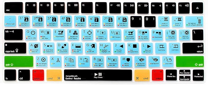HRH Davinci Resolve Functional Shortcut Hotkey Keyboard Cover Silicone hrh-davinci-resolve-functional-shortcut-hotkey-keyboard-cover-silicone
