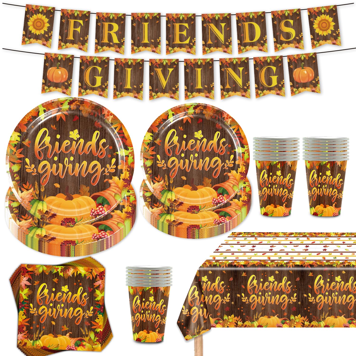 Amazon.com: Friendsgiving Party Decorations, Friendsgiving Plates and ...