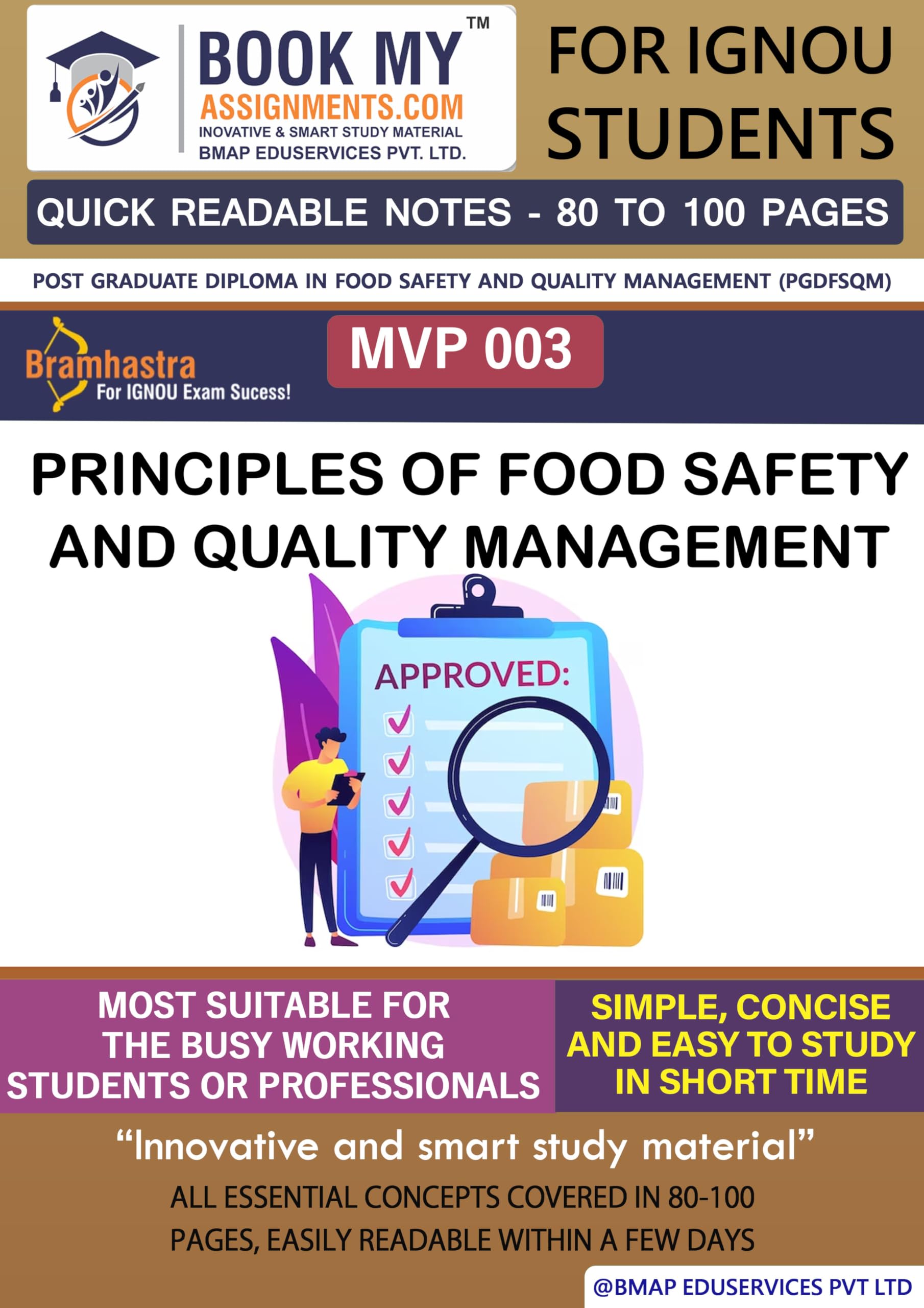 Buy IGNOU MVP 003 Principles of Food Safety and Quality Management ...