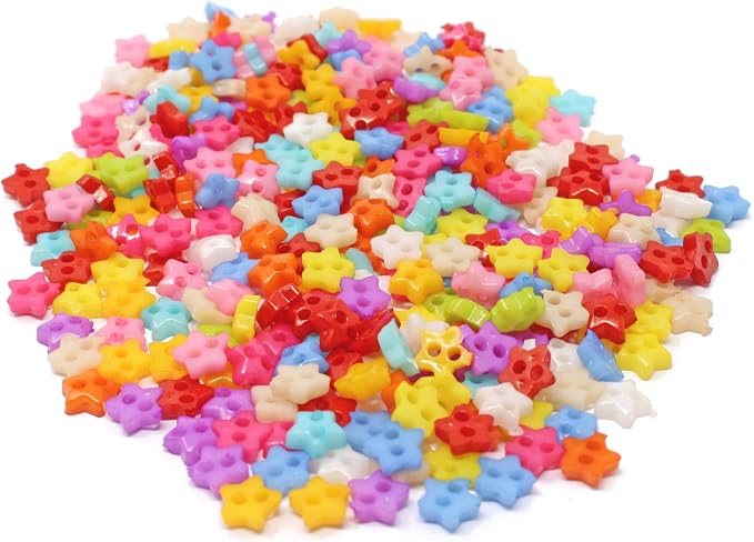 Special Touches 300pcs 6mm Star Multicoloured Mix Resin Buttons For ...
