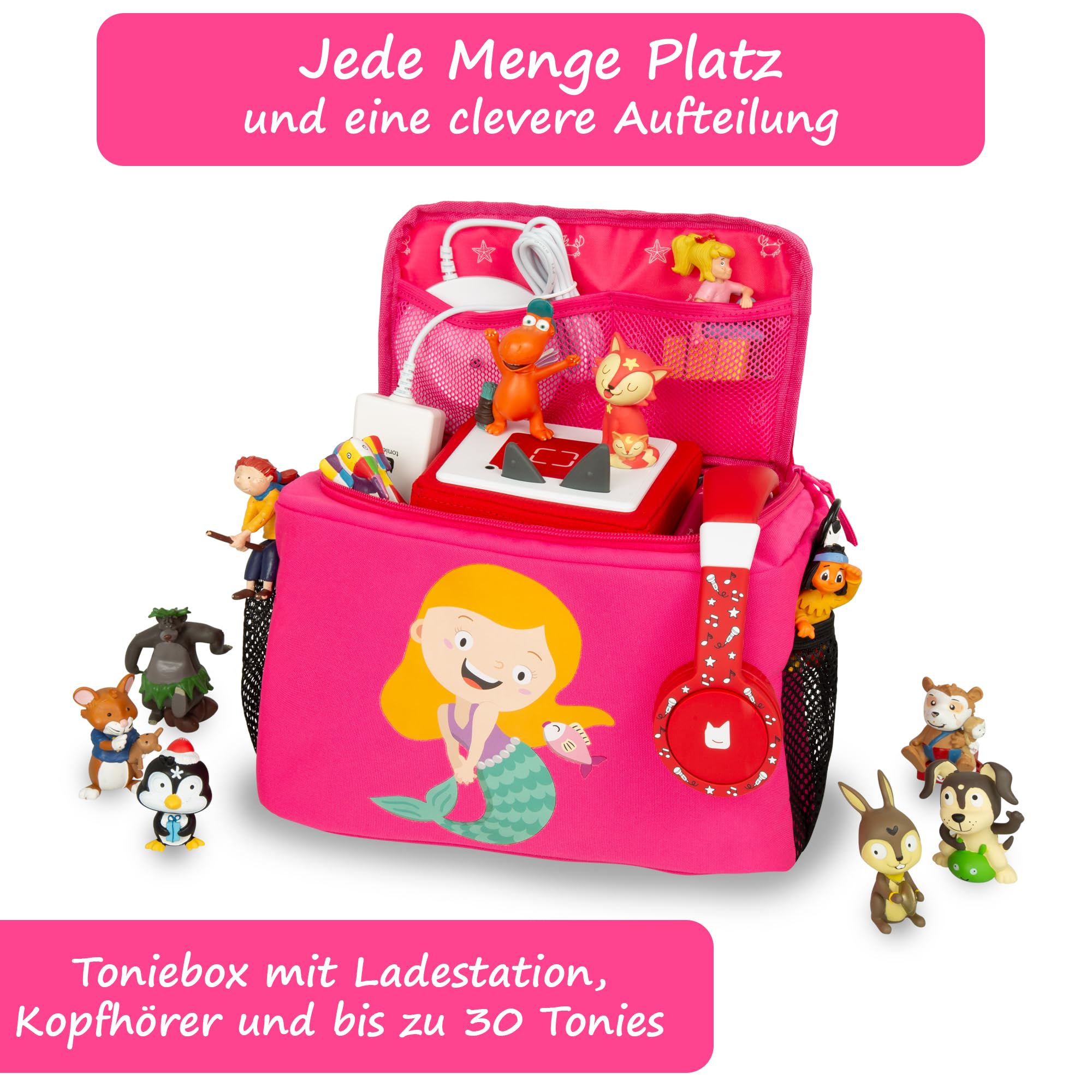GRINSEZWERGE Bag for Toniebox Starter Set and Tonie Figures, Storage ...