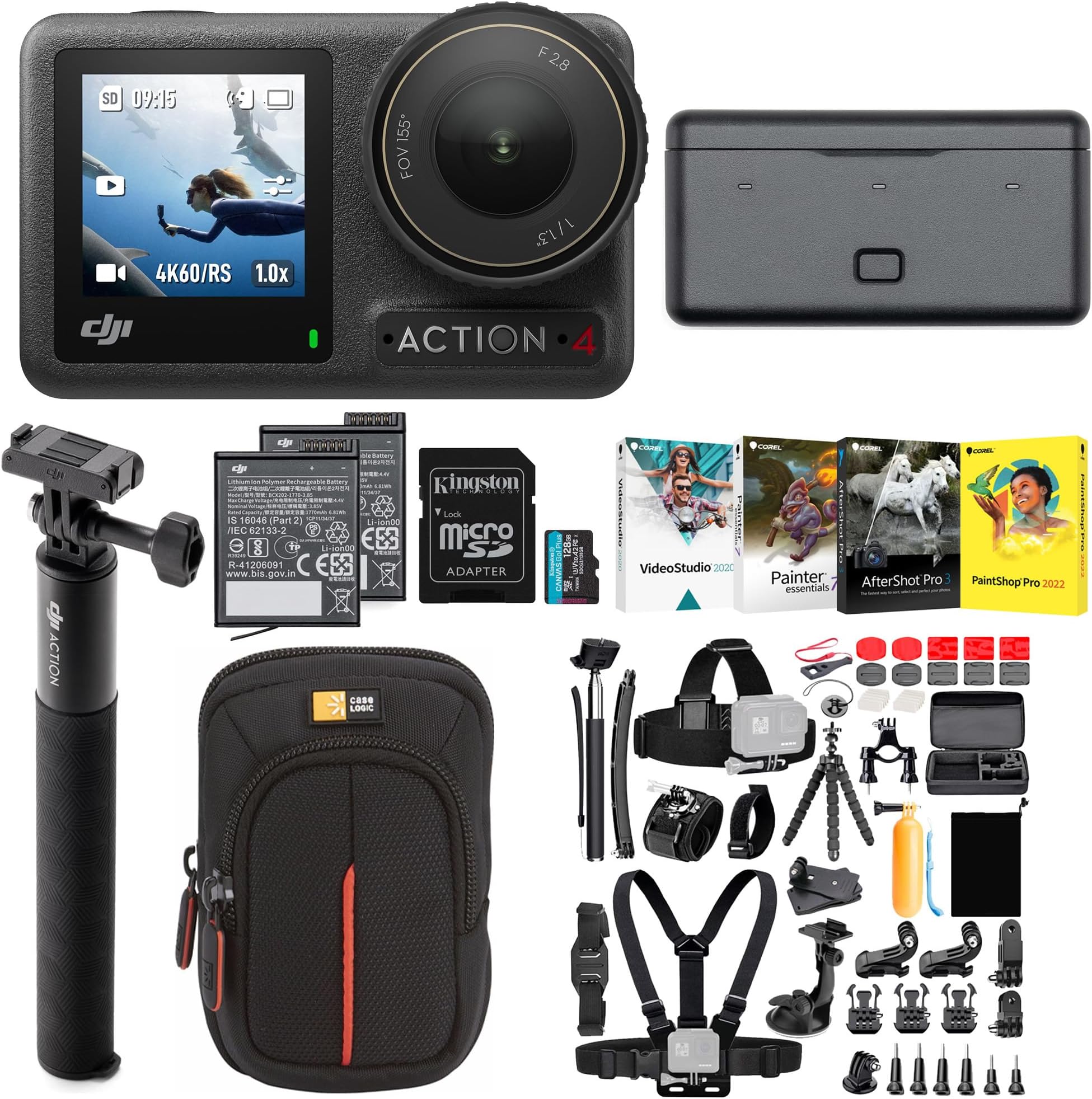 Amazon.com : DJI Osmo Action 4 Camera Adventure Combo Bundle with 50 ...