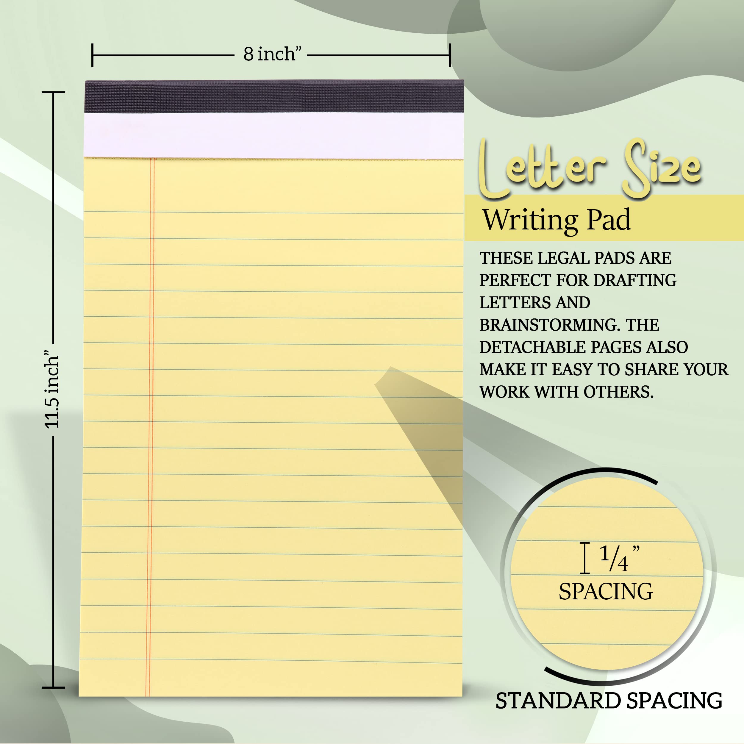 Snapklik.com : Yellow Legal Pads 8.5 X 11.75 12 Pack Canary Yellow ...