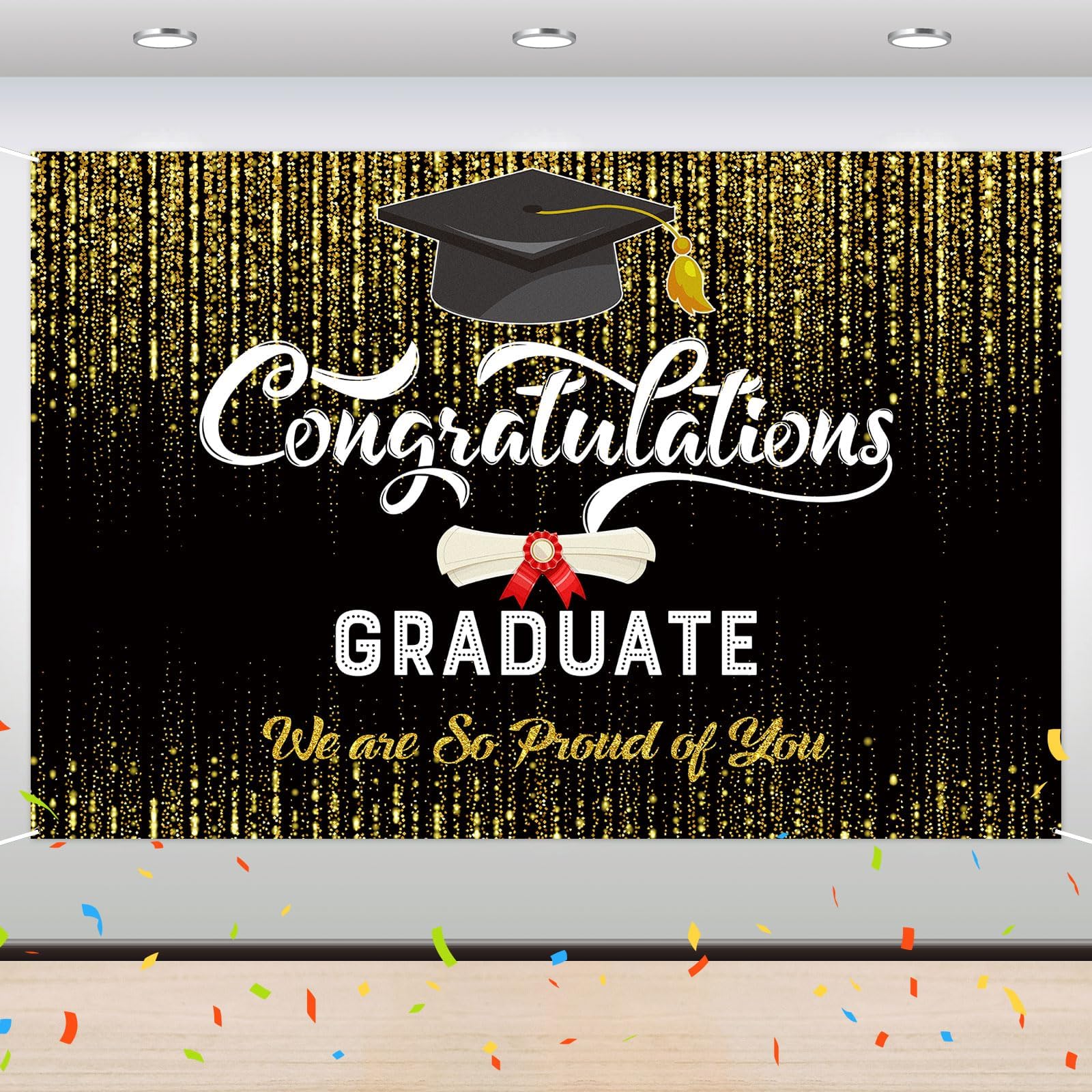 Amazon.com : RoadSea Congratulations Graduate Backdrop Banner - We are ...