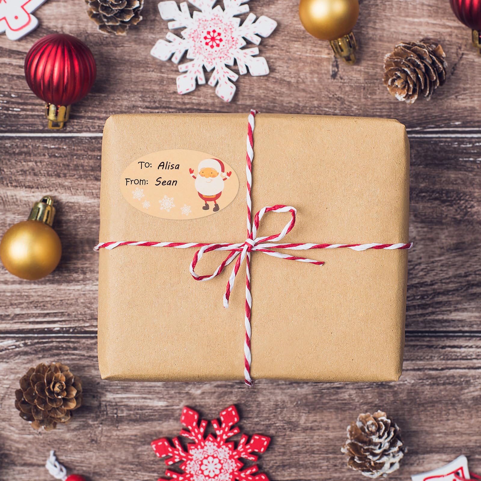 Snapklik.com : 200 Pcs Christmas Gift Tags Stickers, Self Adhesive Xmas ...