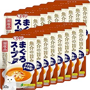 Amazon | チャオ (CIAO) CIAO (チャオ) まぐろスープ ささみ・かつお節入り 30g×16袋 (ボール販売) まぐろ 猫 | チャオ (CIAO) | 餌やり・水やり用品 通販